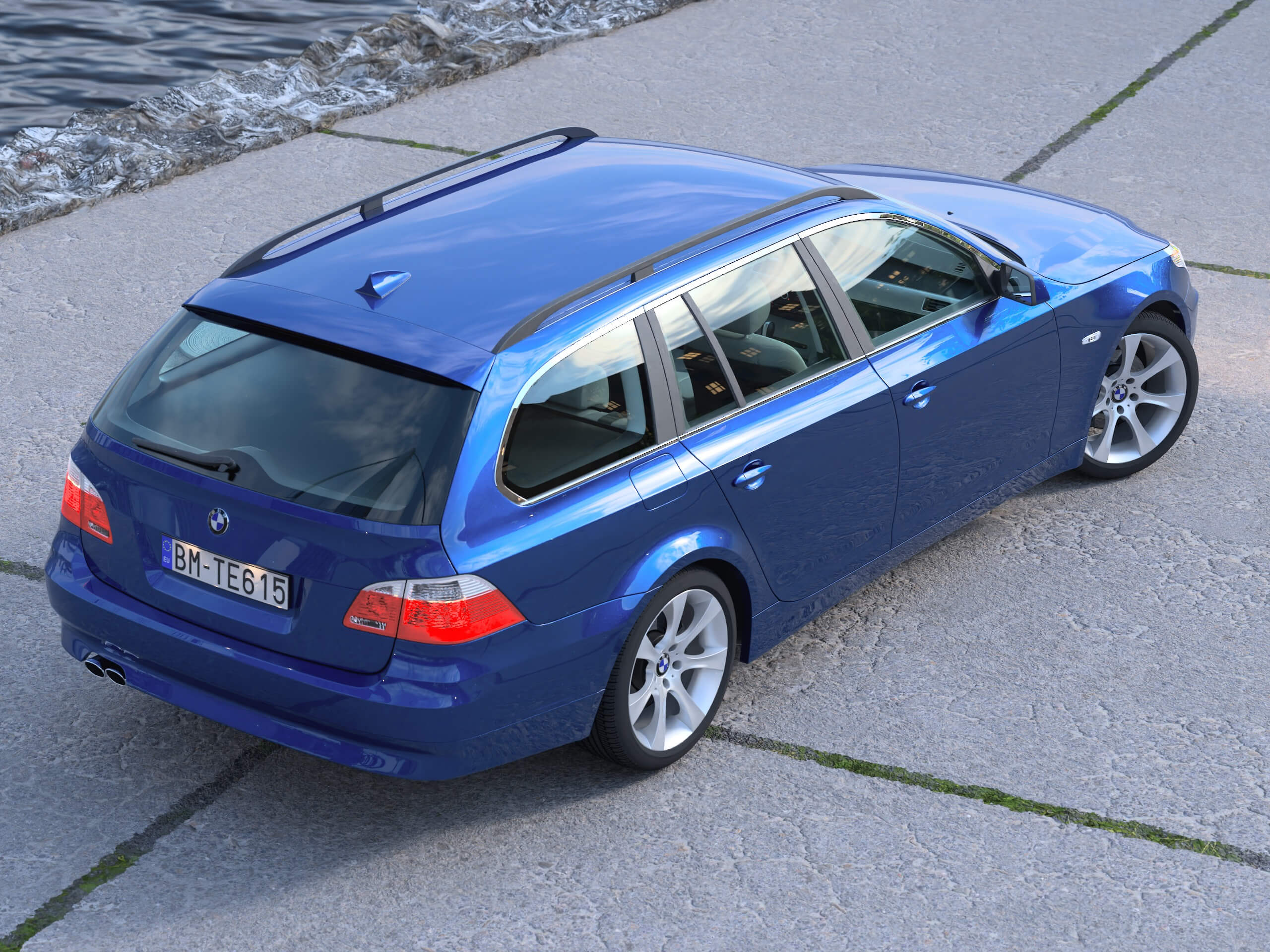 BMW 5-series E61 Touring 2006 3D Render, Digital Art by arkviz