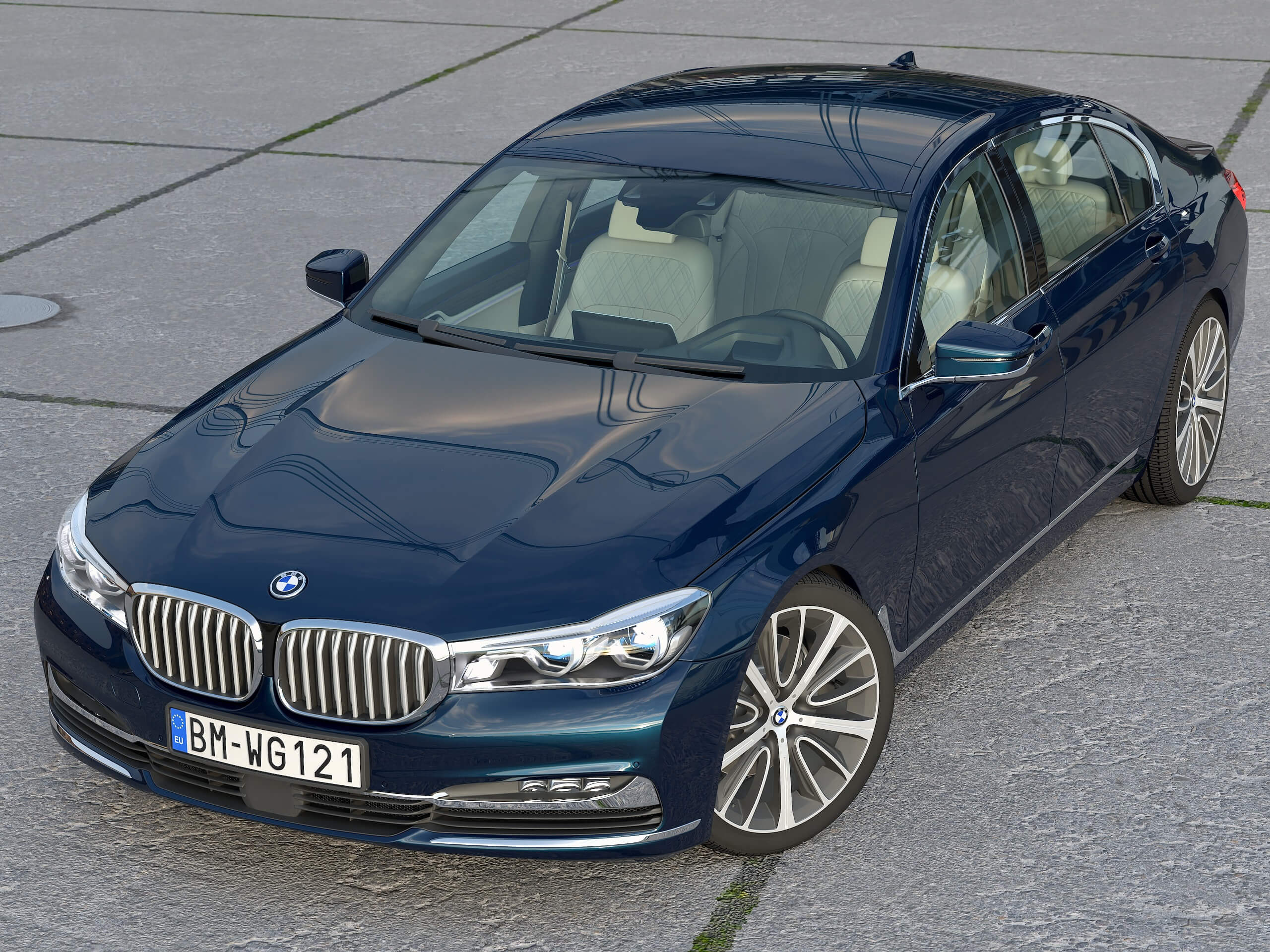 BMW 7-series G12 2017 3D Render, Digital Art by arkviz
