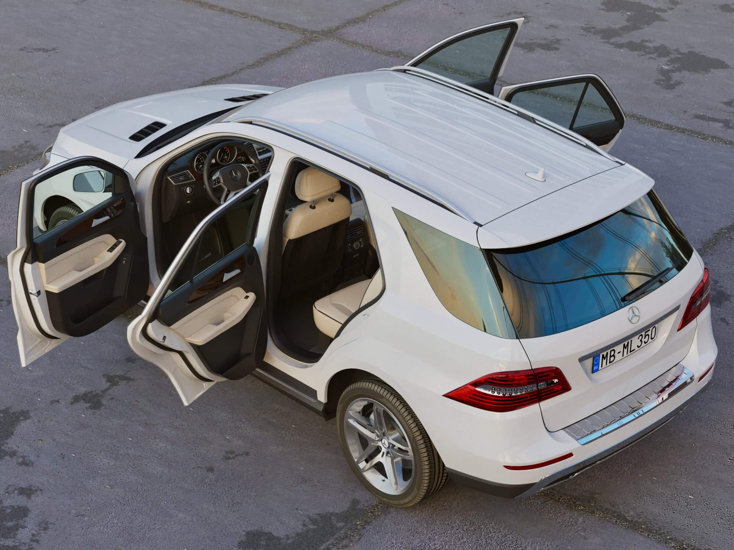 Mercedes-Benz ML-Class W166 2014 3D Model by arkviz