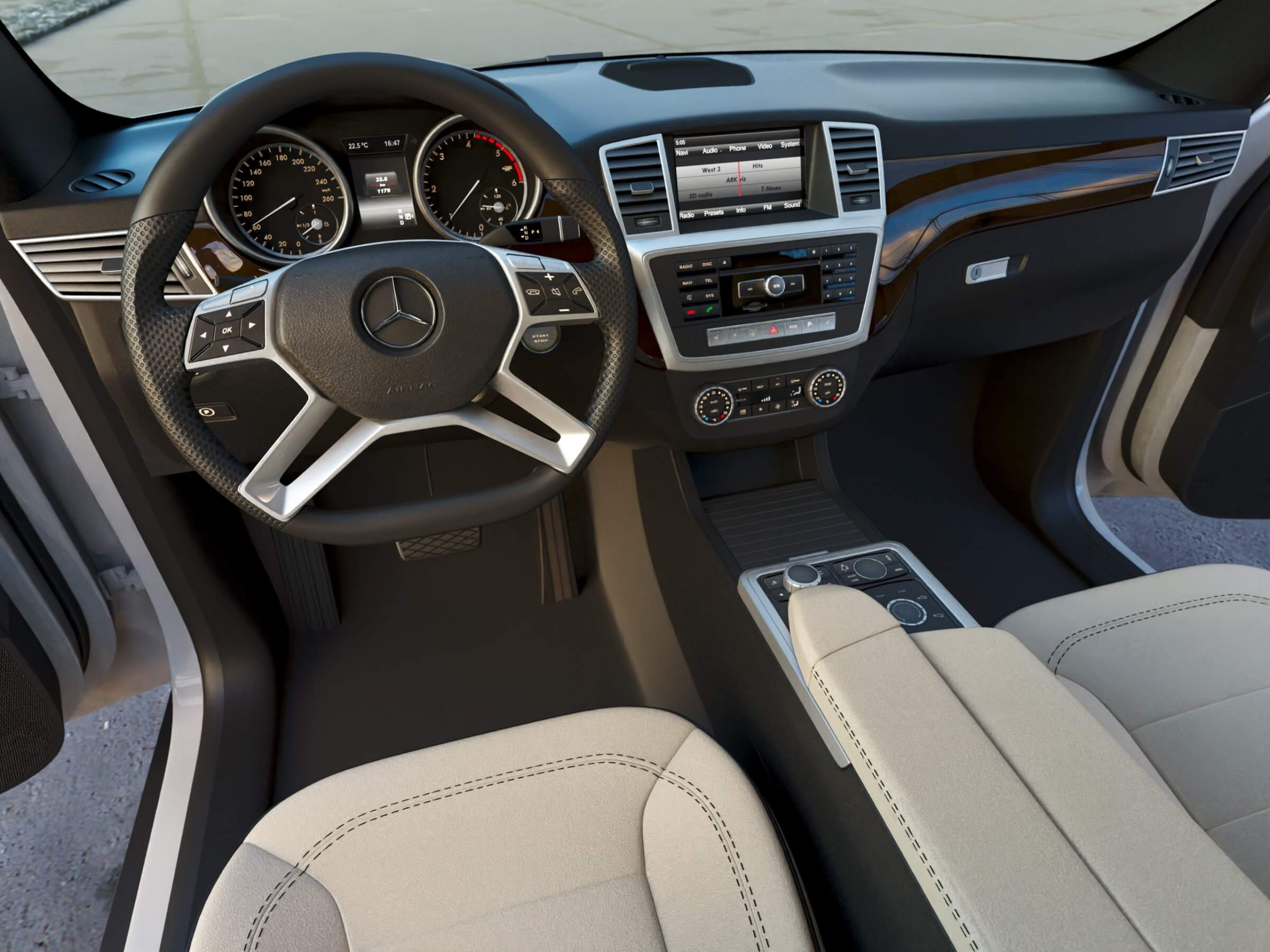 Mercedes-Benz ML-Class W166 2014 3D Model by arkviz