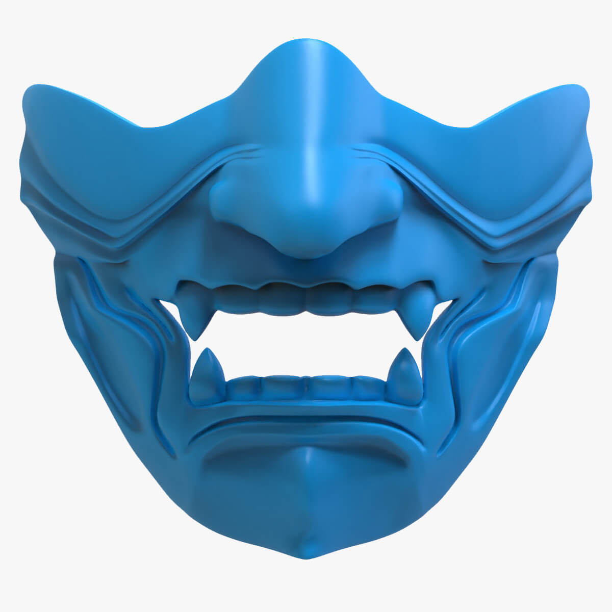 Half Face Samurai Mempo Mask - 3D Model by Arnelmation