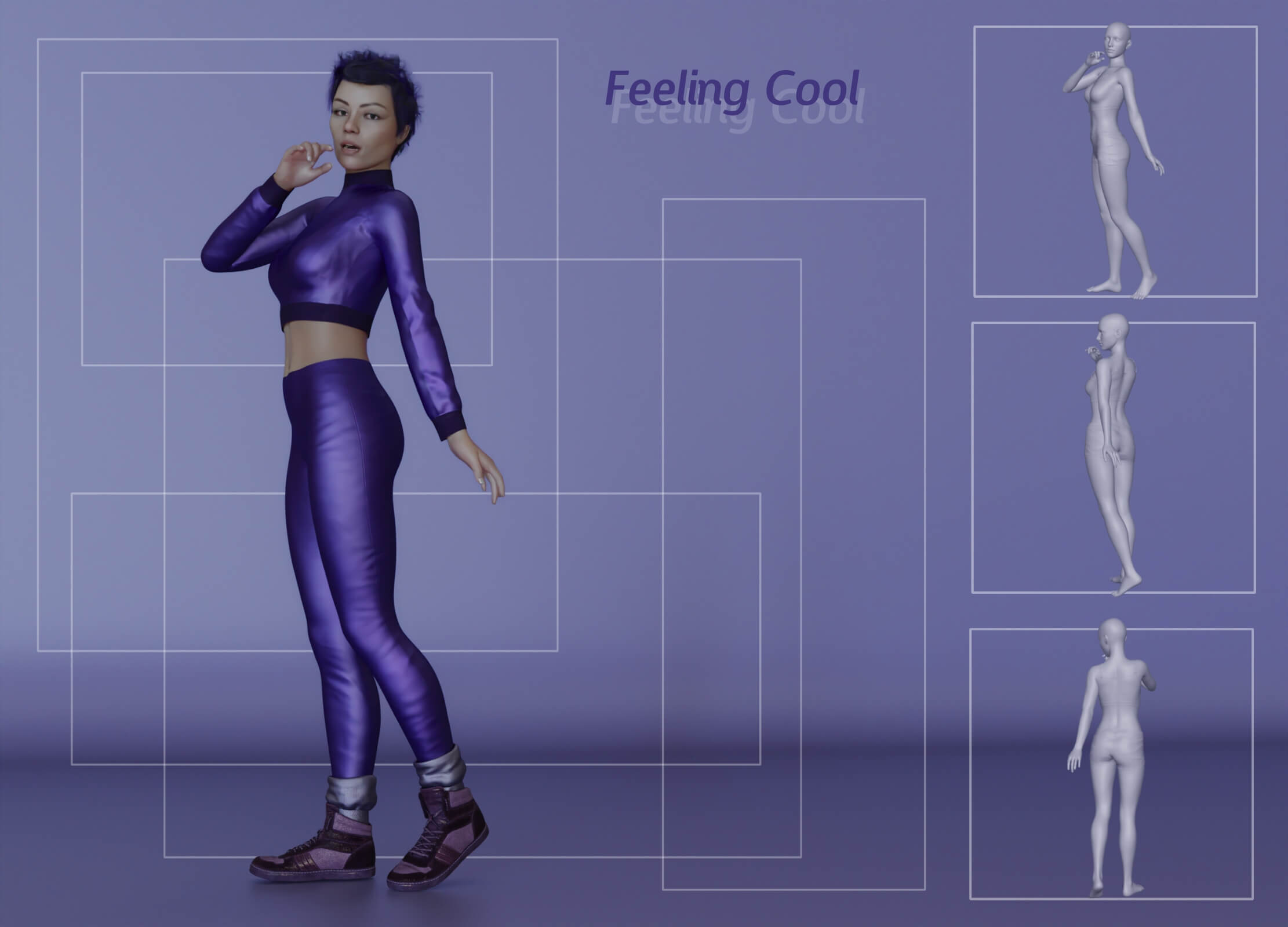 AR Feeling Cool Poses for G8F and G8.1F - Daz Content by Arodia