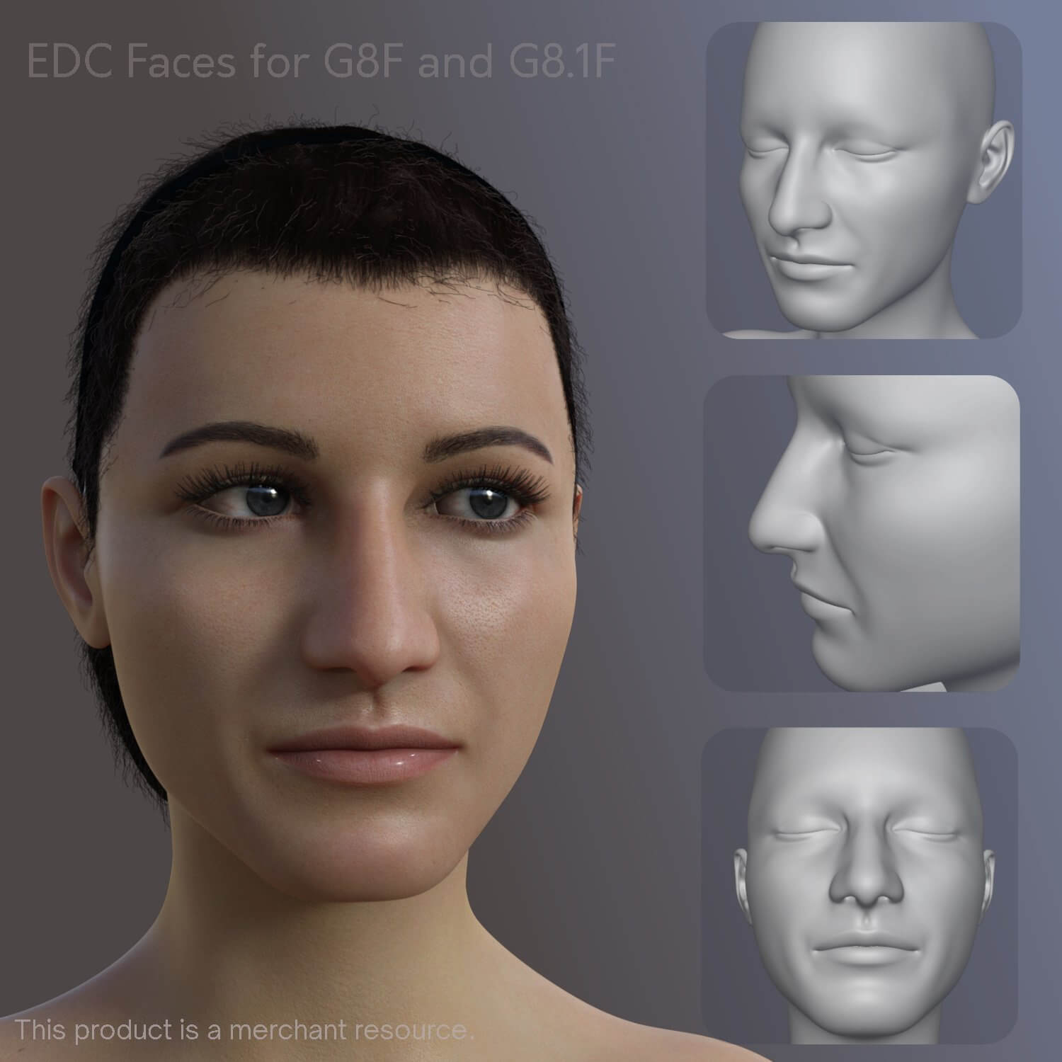 EDC Faces For G8F and G8.1F - Daz Content by Arodia