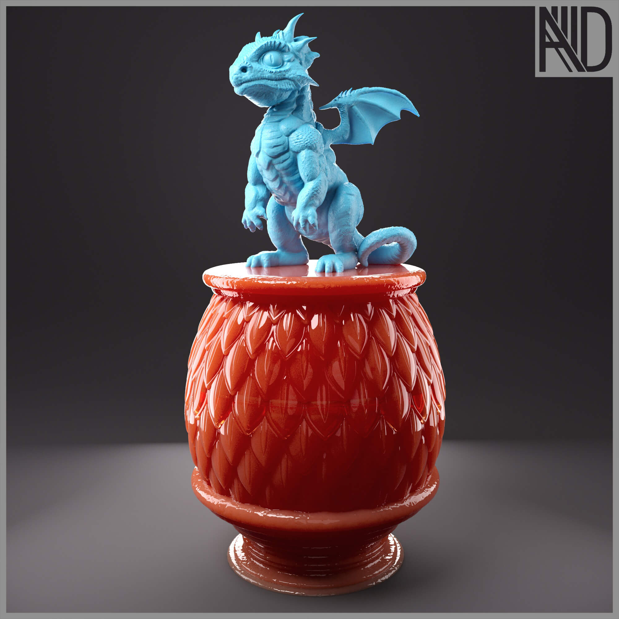 3D Printable. Box, Christmas Tree Ornament, Dragon V2 by Aronon