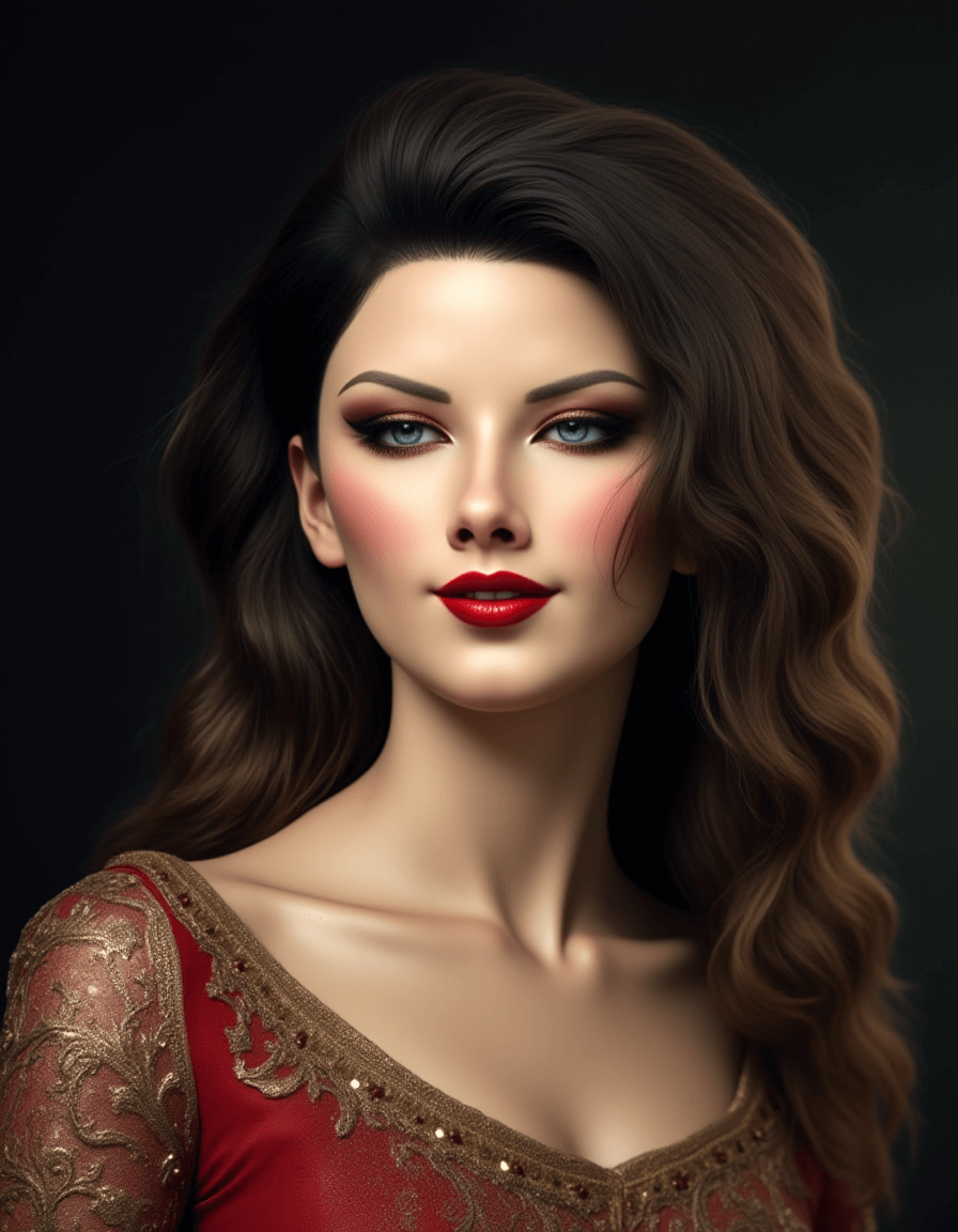 Regal Elegance High-Fantasy Character Portrait 3D Render