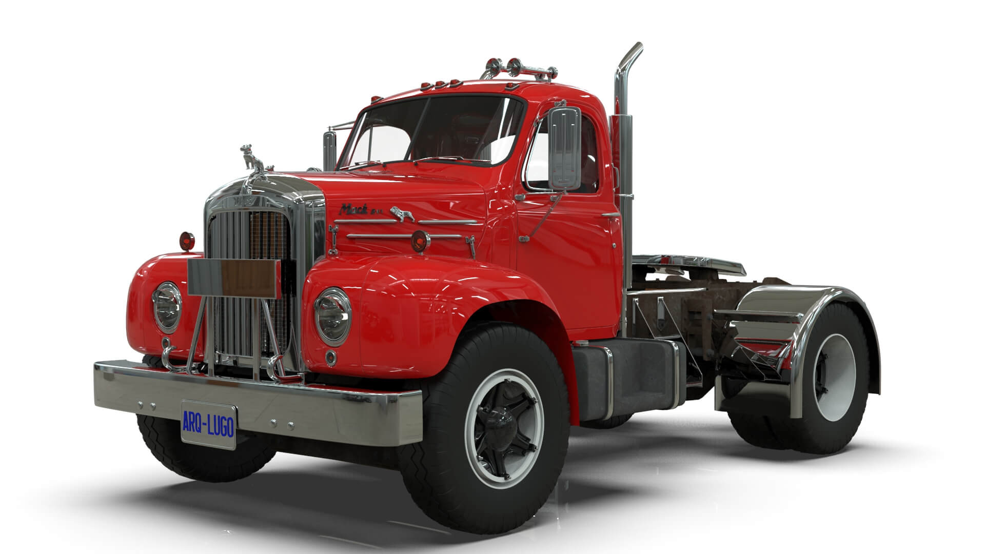 1958 Mack B61 Semi-Trailer 3D Model by Arq_Lugo