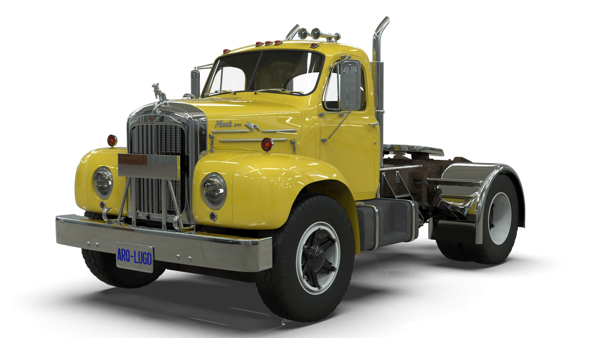 1958 Mack B61 Semi-Trailer 3D Model by Arq_Lugo