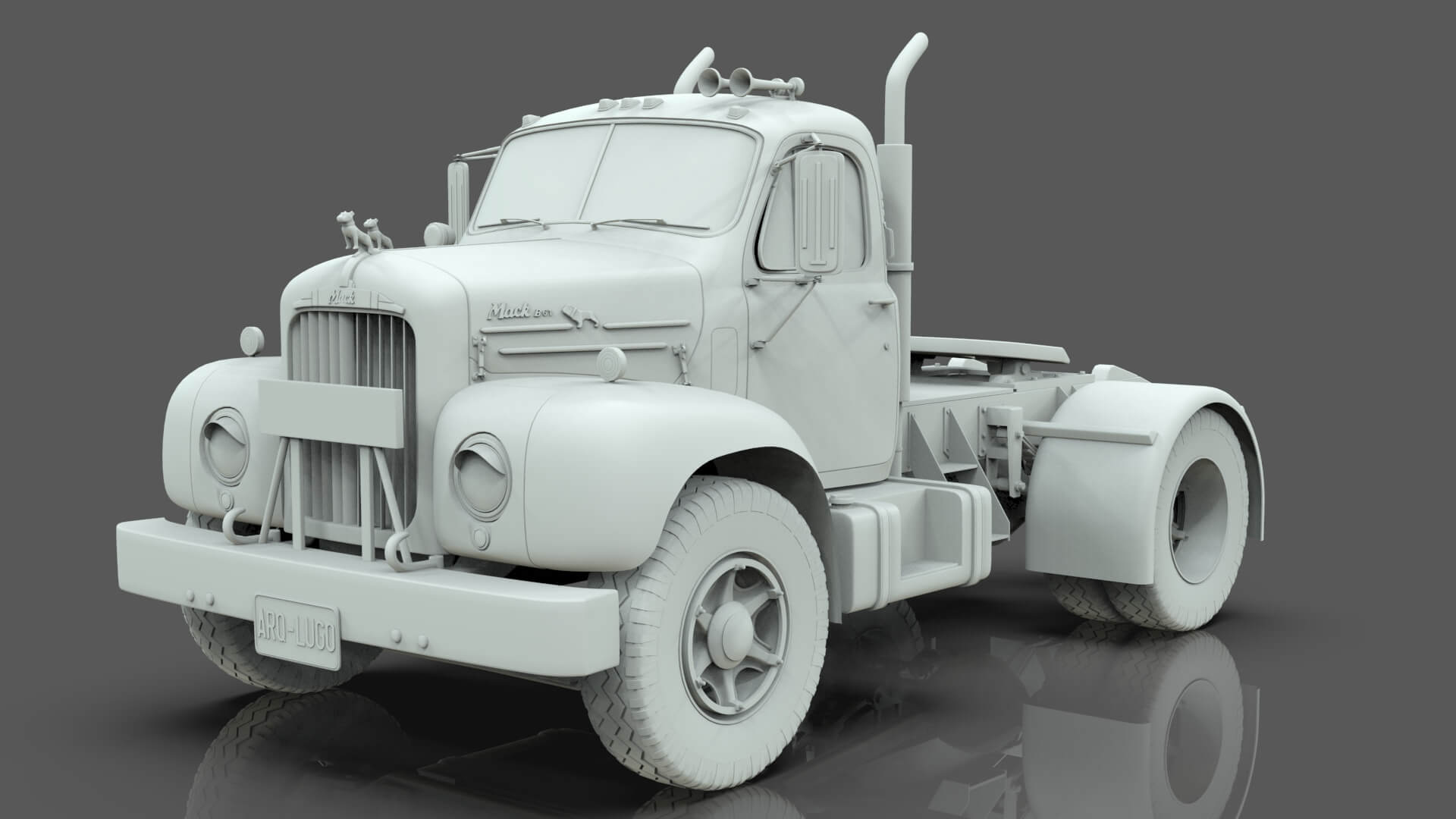 1958 Mack B61 Semi-Trailer 3D Model by Arq_Lugo