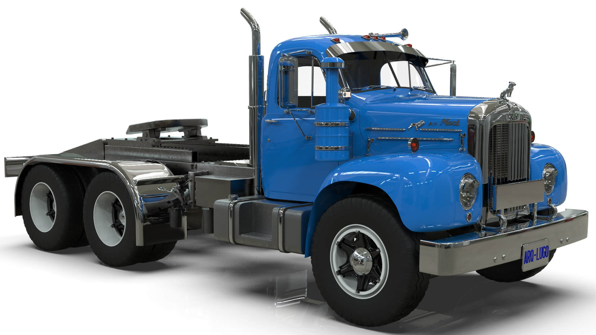 1958 Mack B61 Tandem Axle Truck 3D model by Arq_Lugo