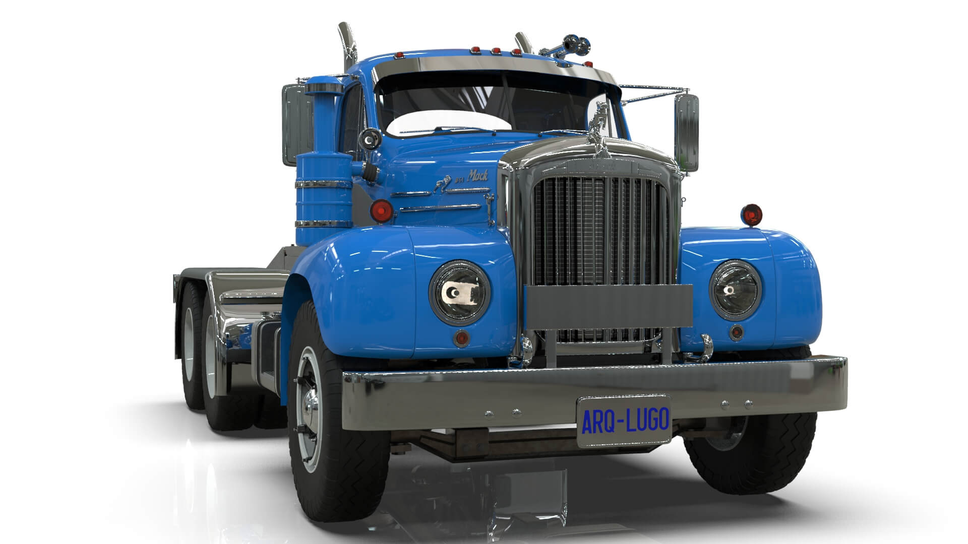 1958 Mack B61 Tandem Axle Truck 3D model by Arq_Lugo