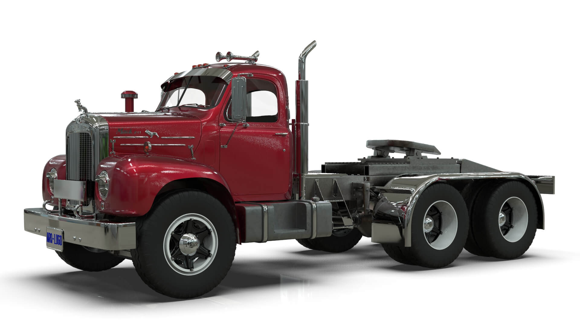 1958 Mack B61 Tandem Axle Truck 3D model by Arq_Lugo