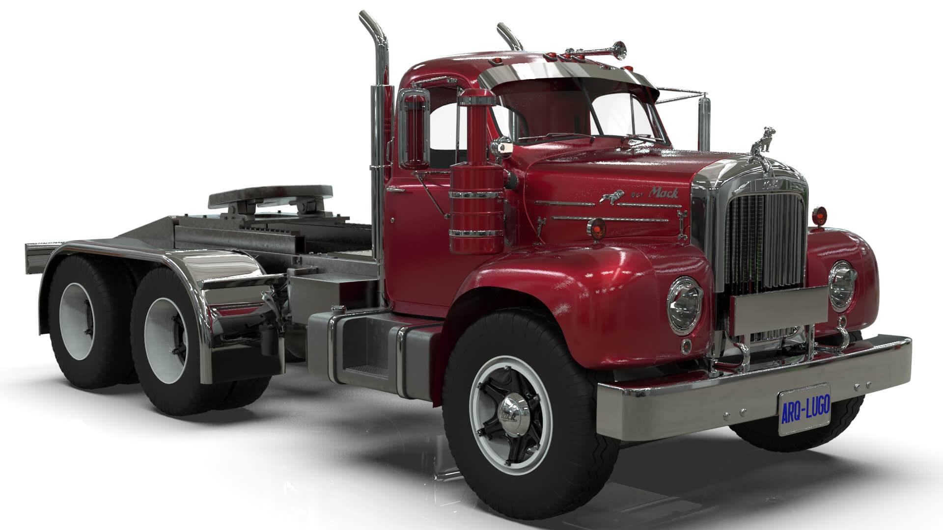 1958 Mack B61 Tandem Axle Truck 3D model by Arq_Lugo