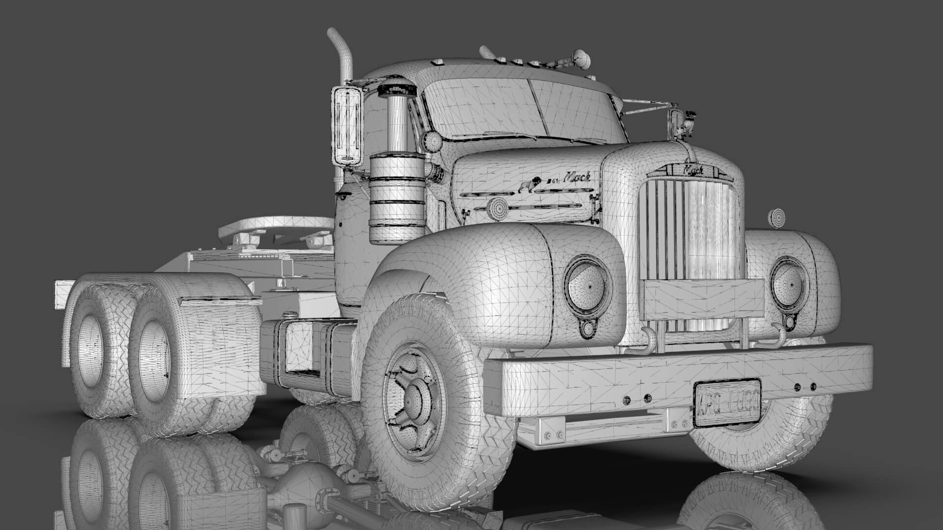 1958 Mack B61 Tandem Axle Truck 3D model by Arq_Lugo