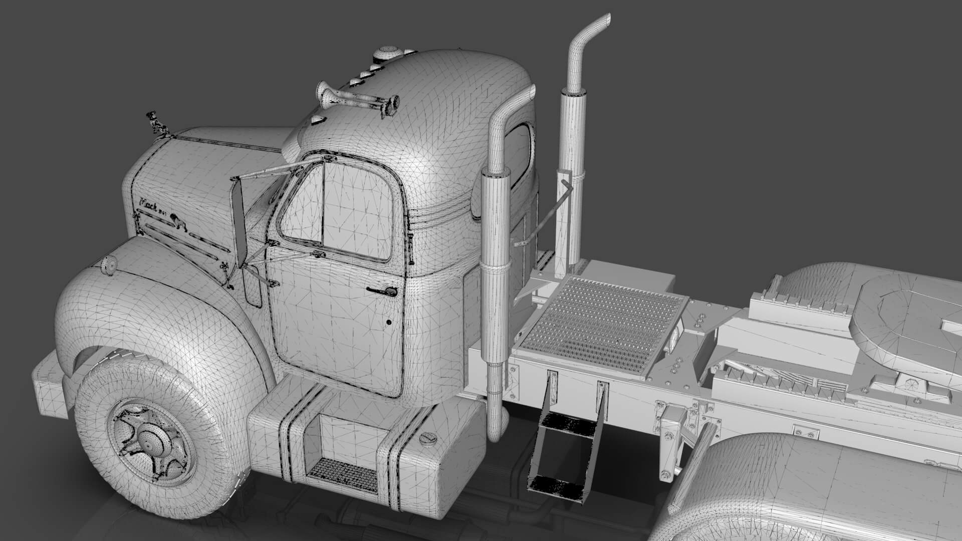 1958 Mack B61 Tandem Axle Truck 3D model by Arq_Lugo