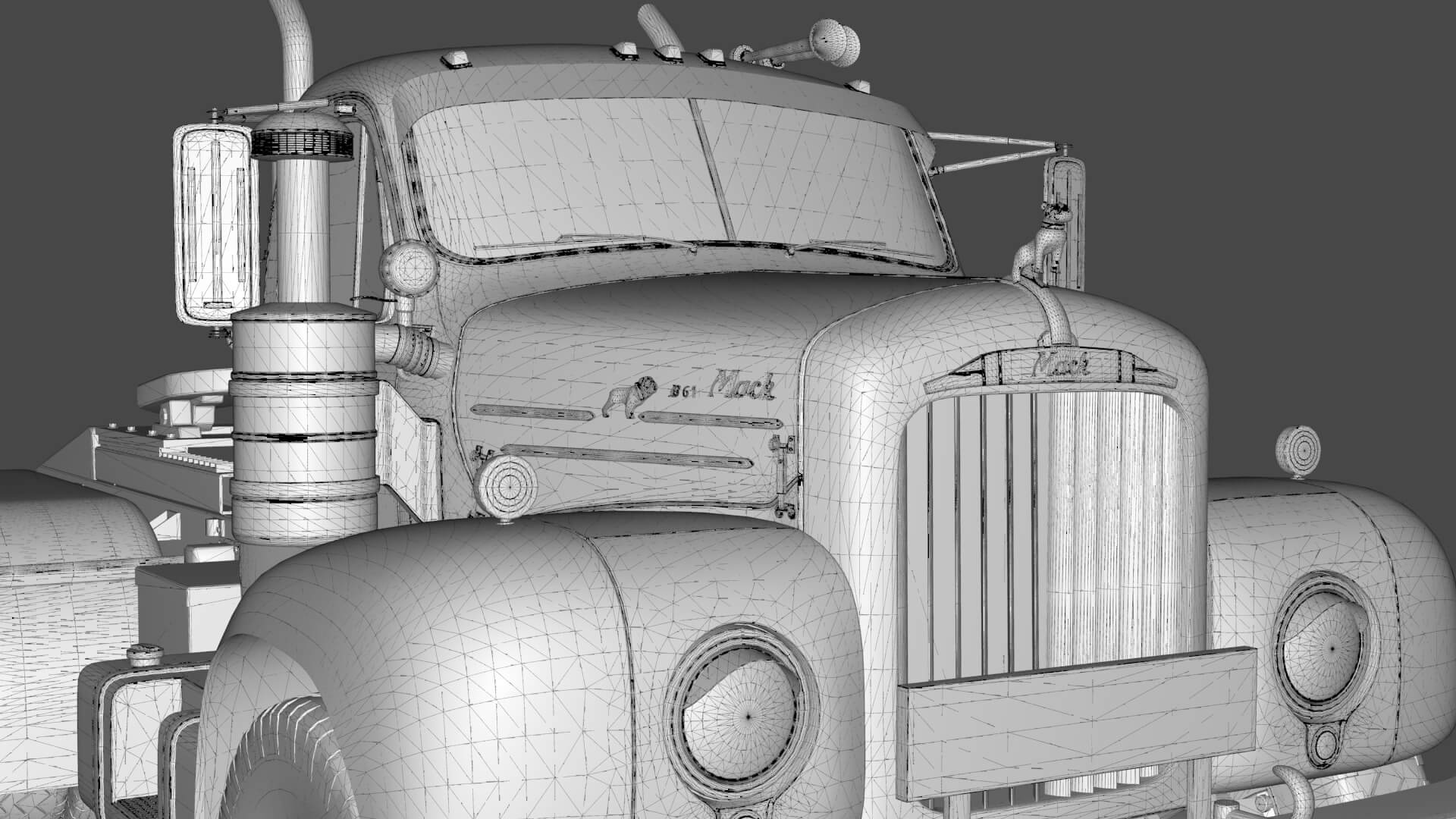 1958 Mack B61 Tandem Axle Truck 3D model by Arq_Lugo