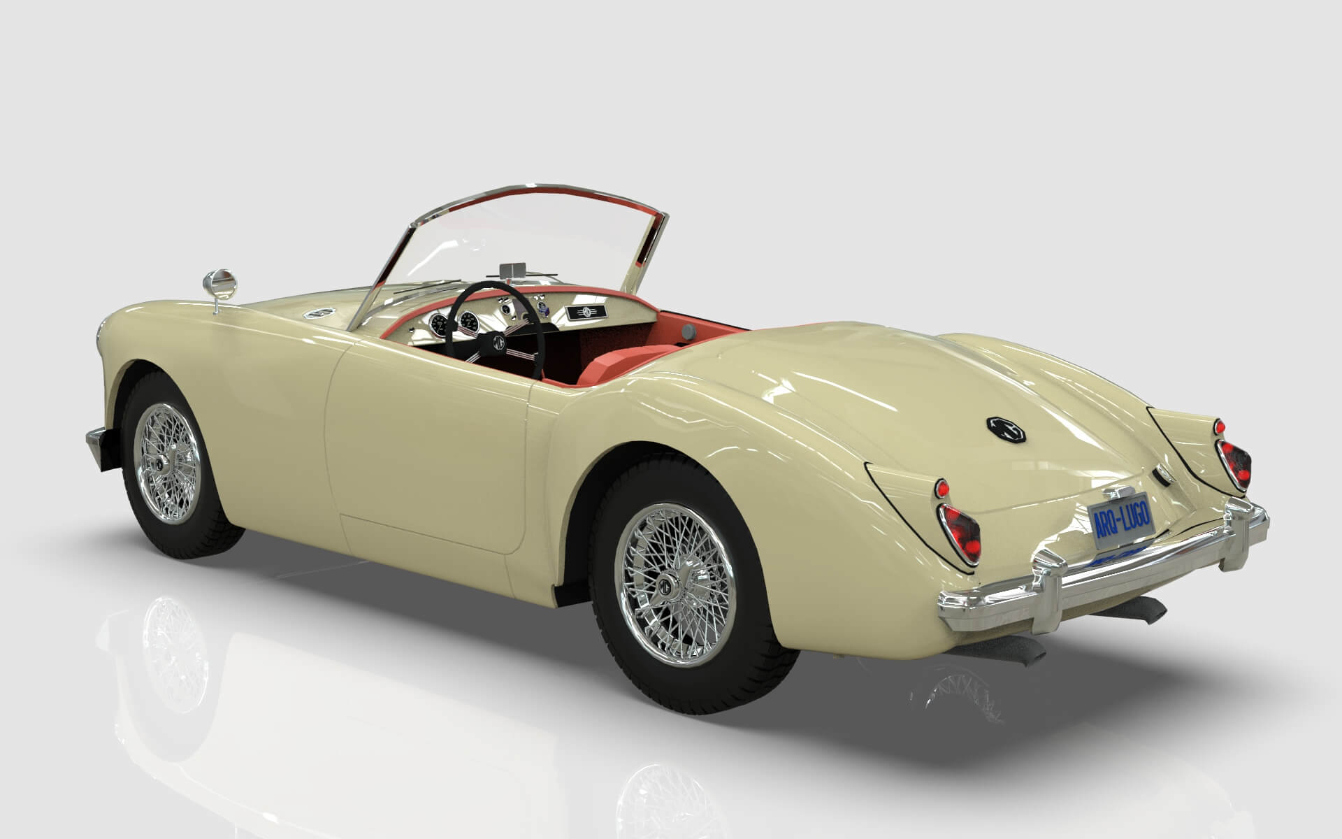 1961 MG Mga Roadster - 3D Model by Arq_Lugo
