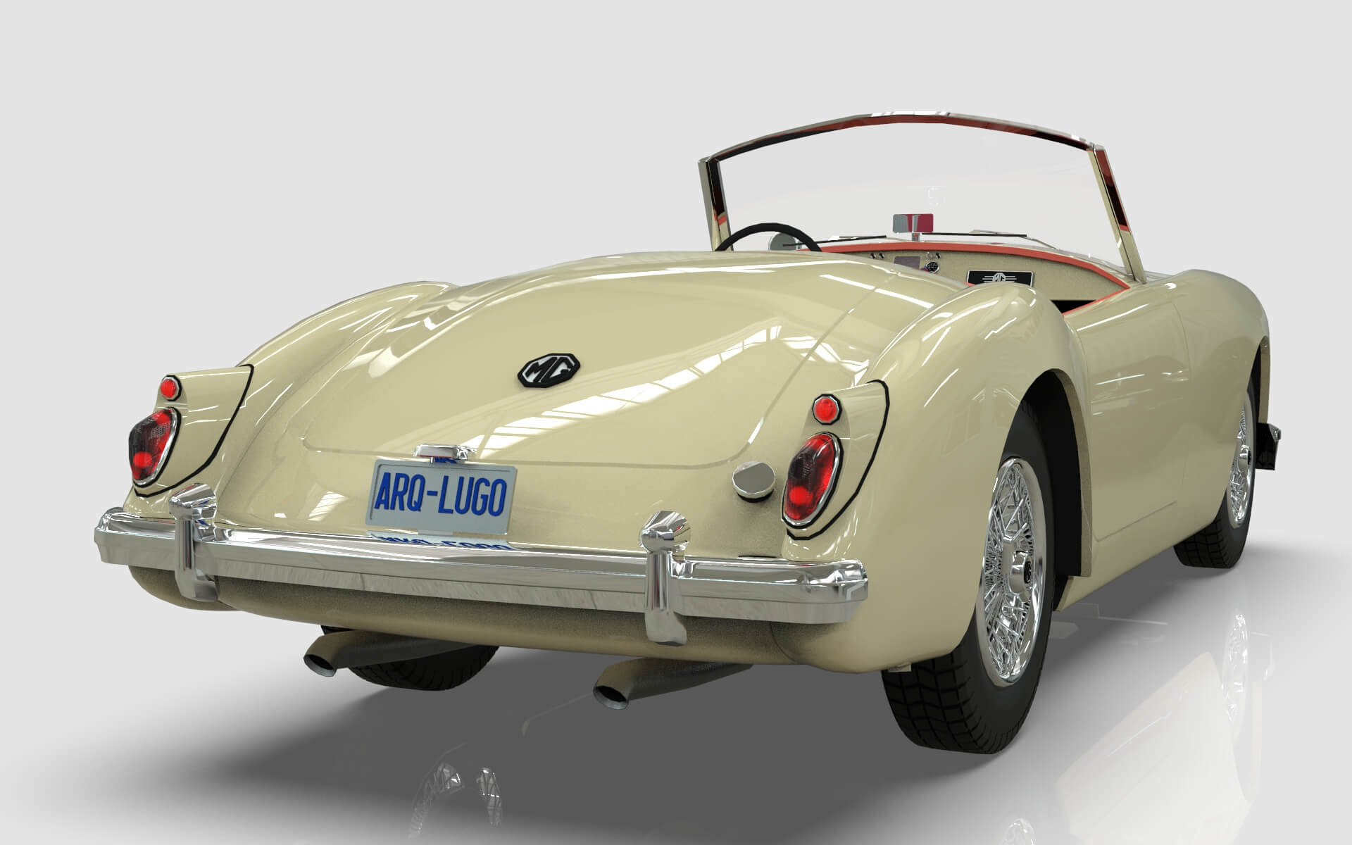 1961 MG Mga Roadster - 3D Model by Arq_Lugo