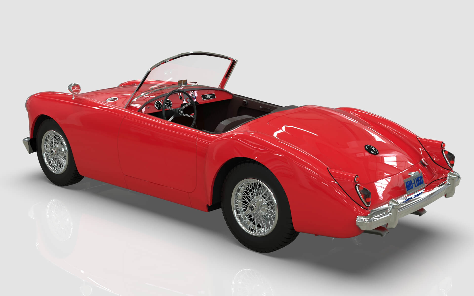 1961 MG Mga Roadster - 3D Model by Arq_Lugo