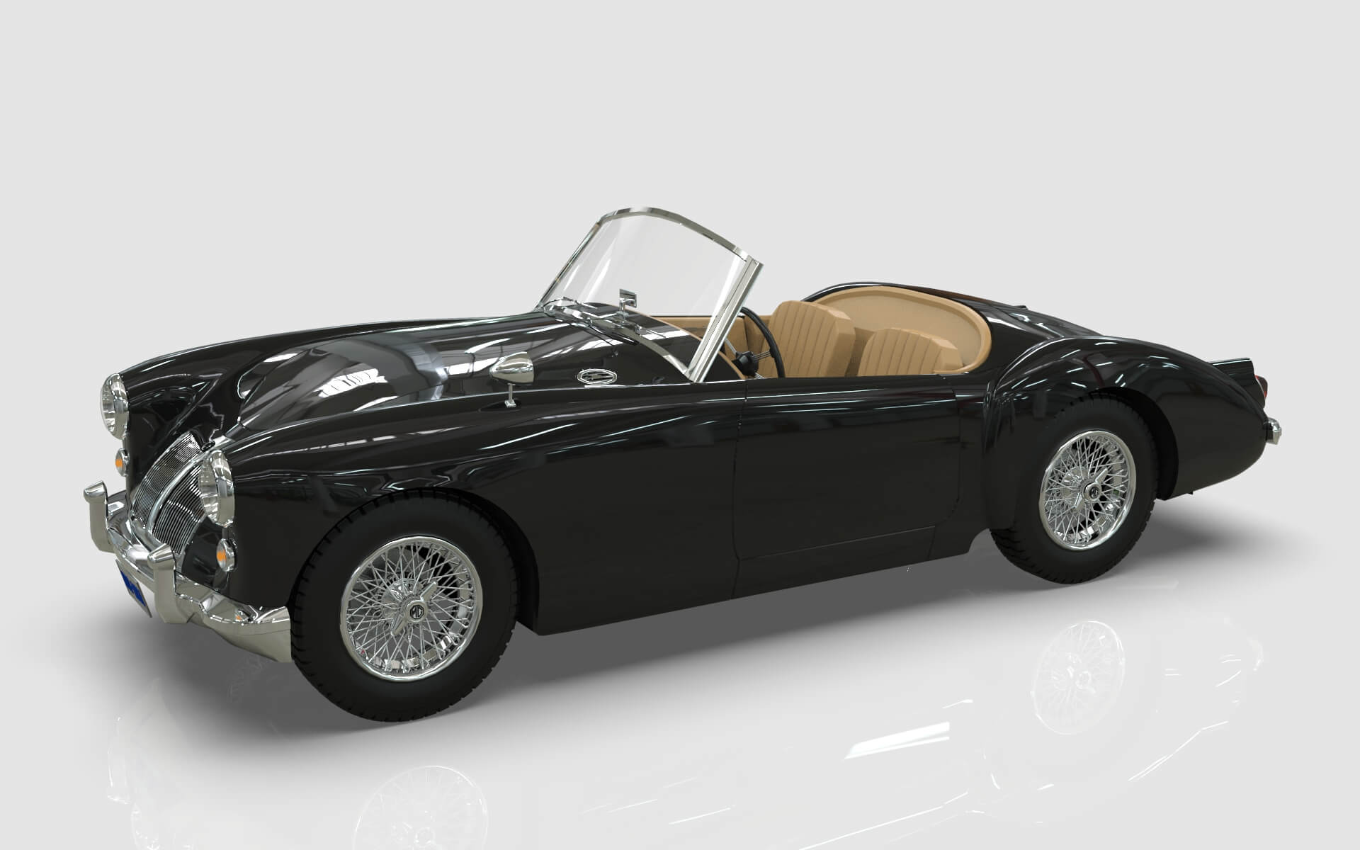 1961 MG Mga Roadster - 3D Model by Arq_Lugo