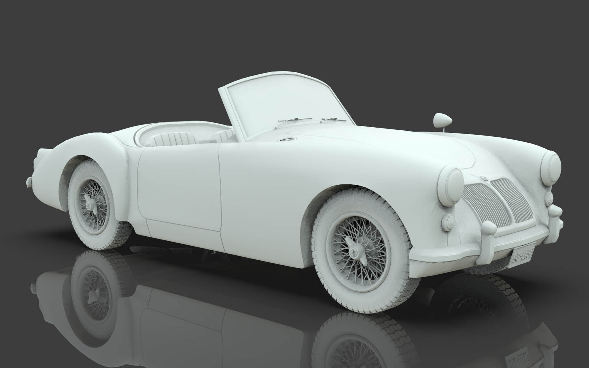1961 MG Mga Roadster Low Poly 3D Model by Arq_Lugo
