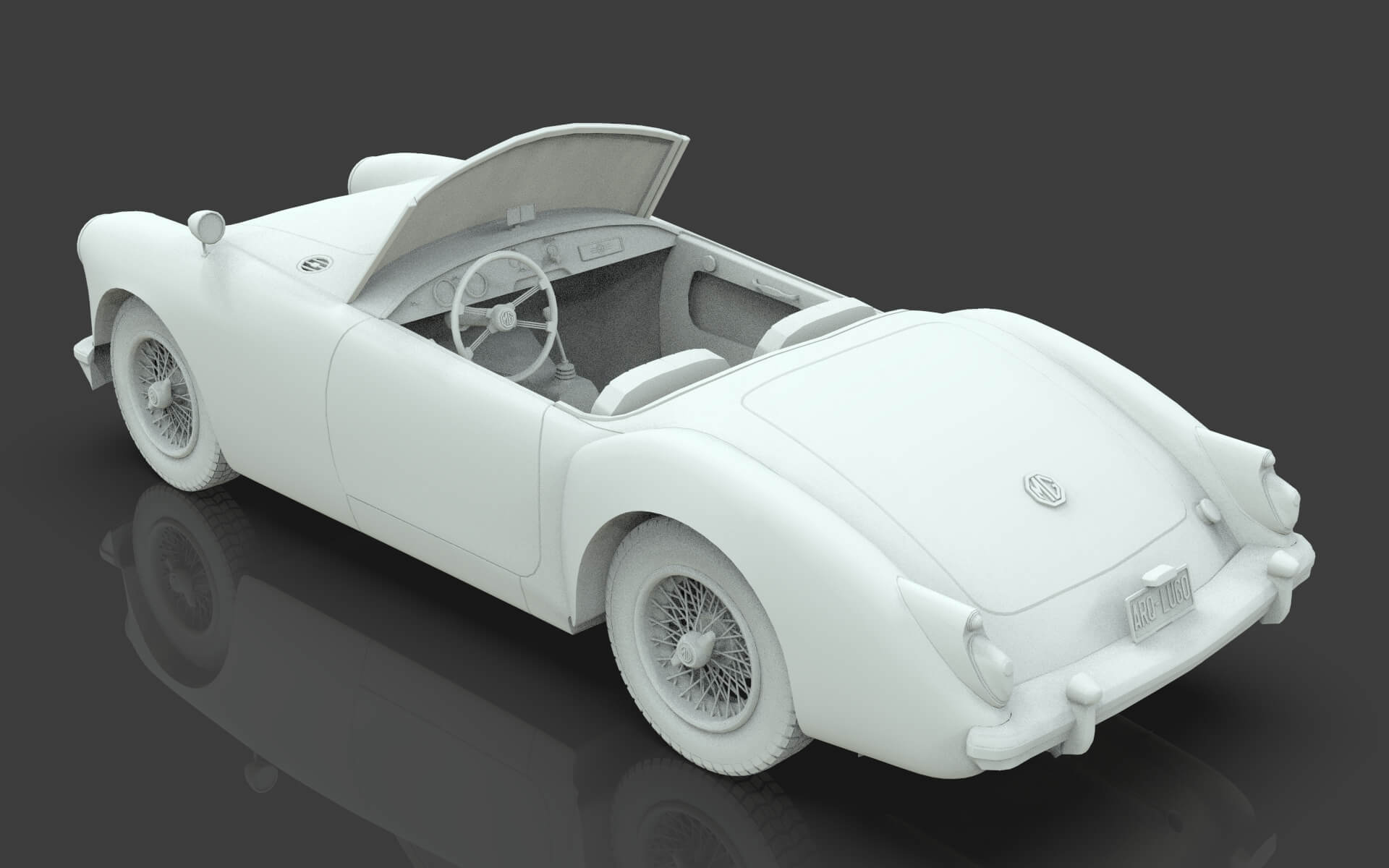 1961 MG Mga Roadster - 3D Model by Arq_Lugo