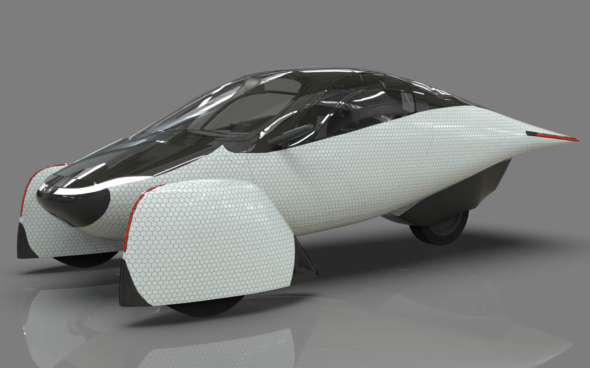 Aptera Solar Electric Vehicle Low Poly 3D Model by Arq_Lugo