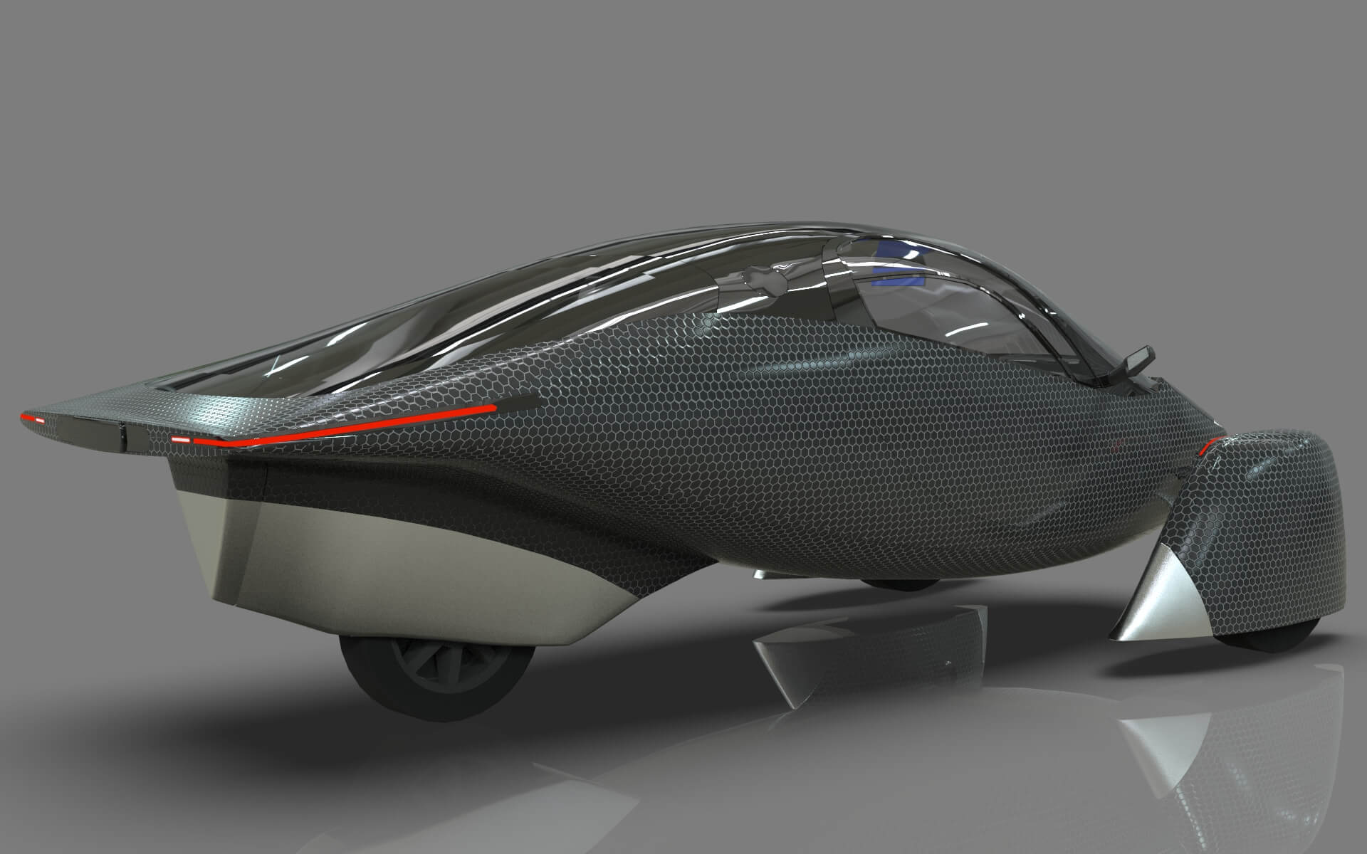 Aptera Solar Electric Vehicle Low Poly 3D Model by Arq_Lugo