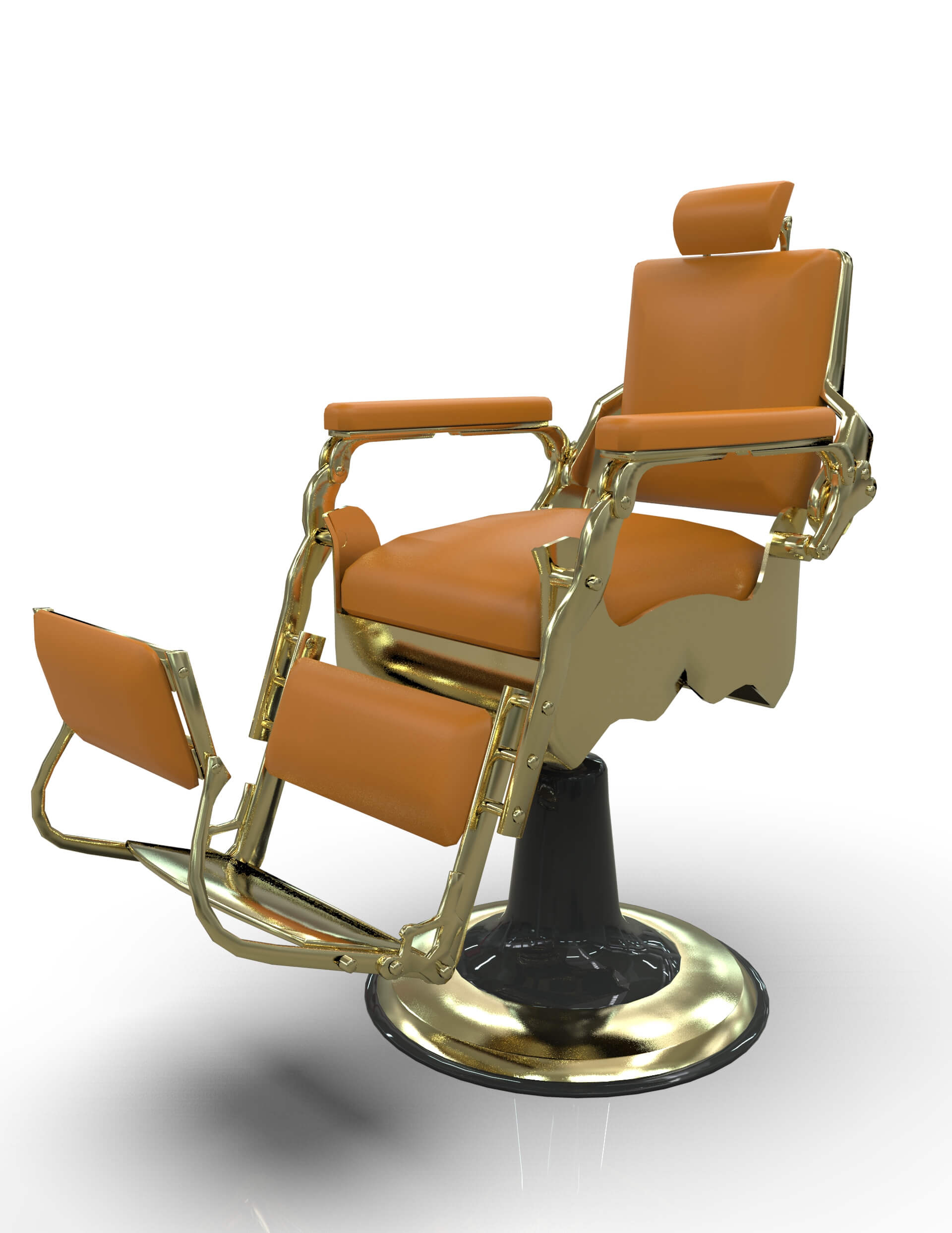 Barber Chair Low Poly 3D Model by Arq_Lugo
