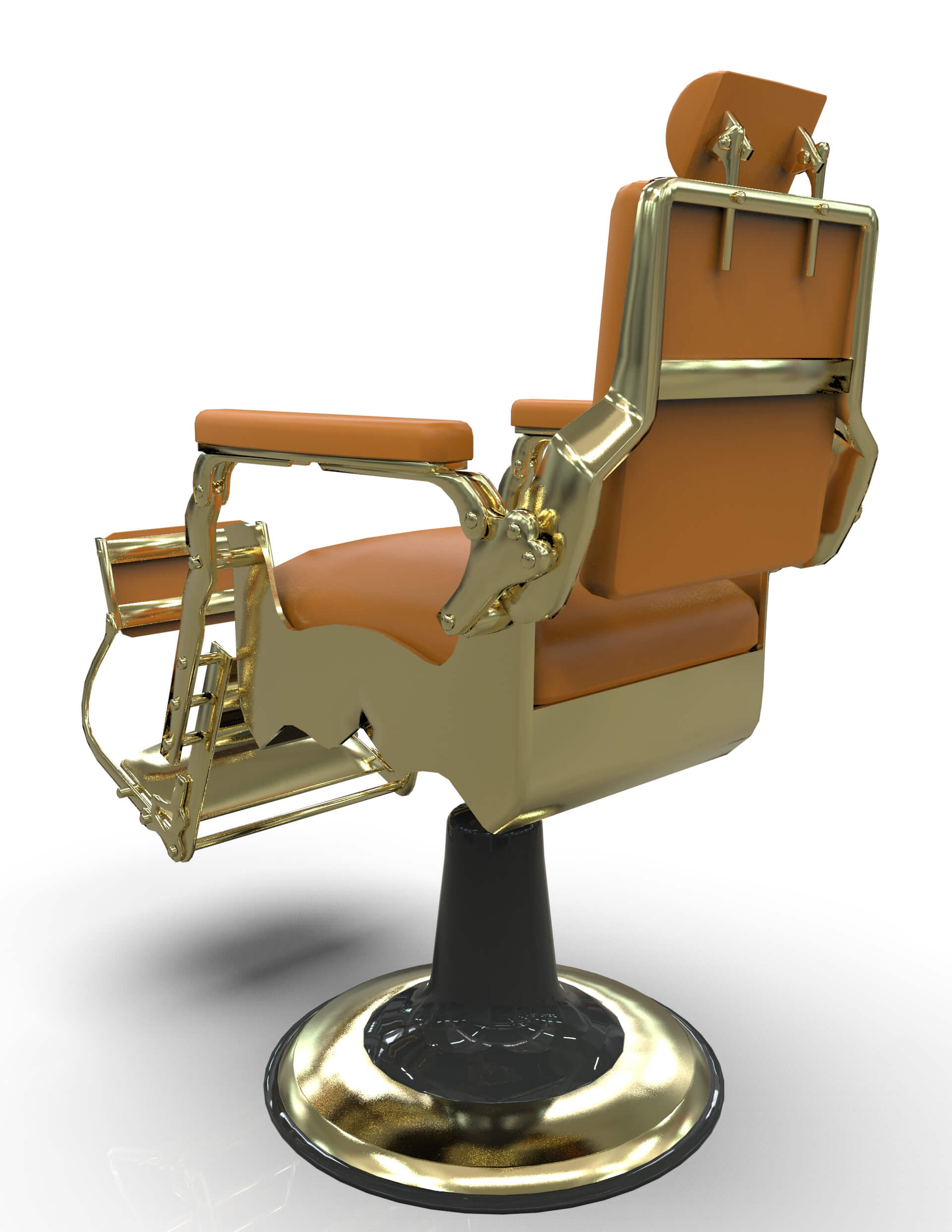 Barber Chair Low Poly 3D Model by Arq_Lugo