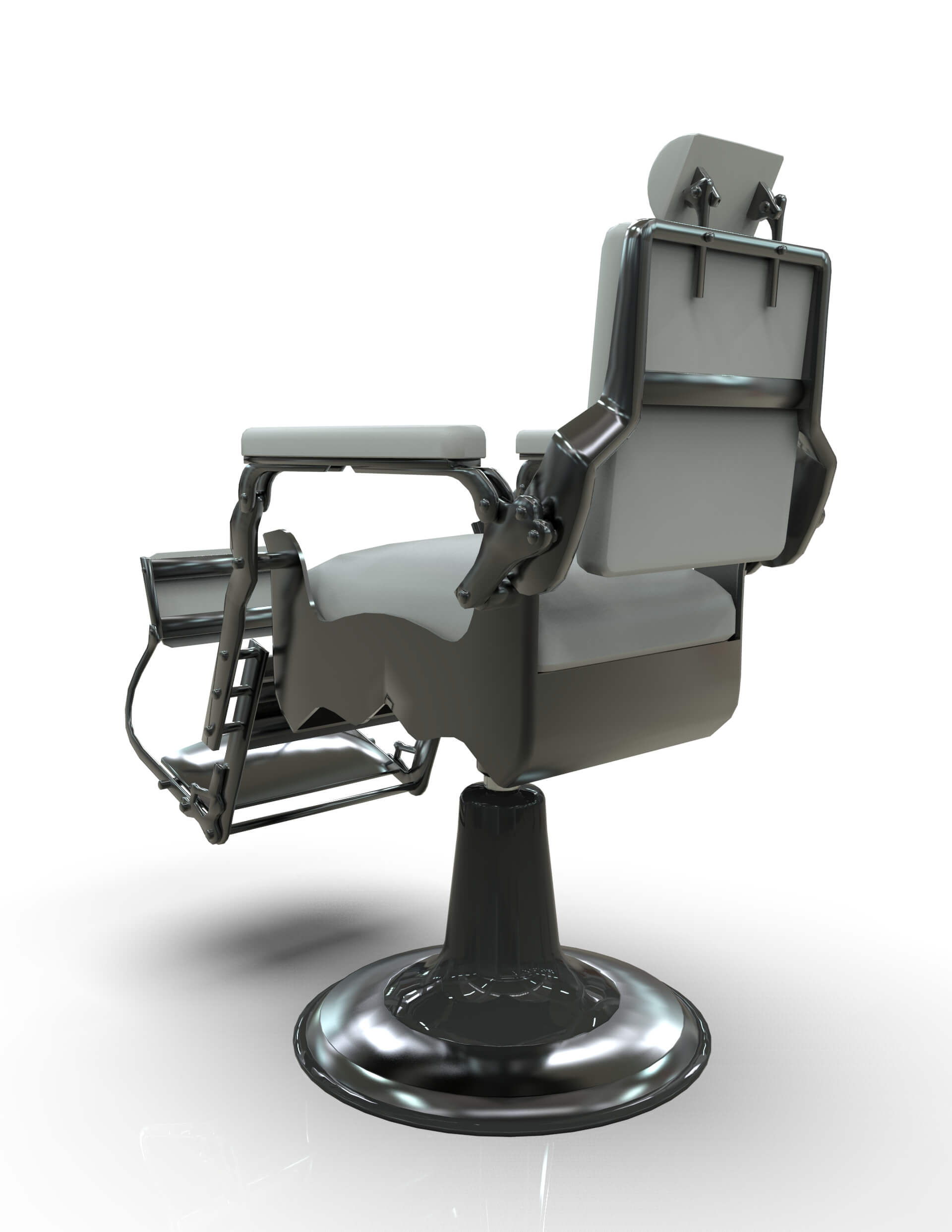 Barber Chair Low Poly 3D Model by Arq_Lugo