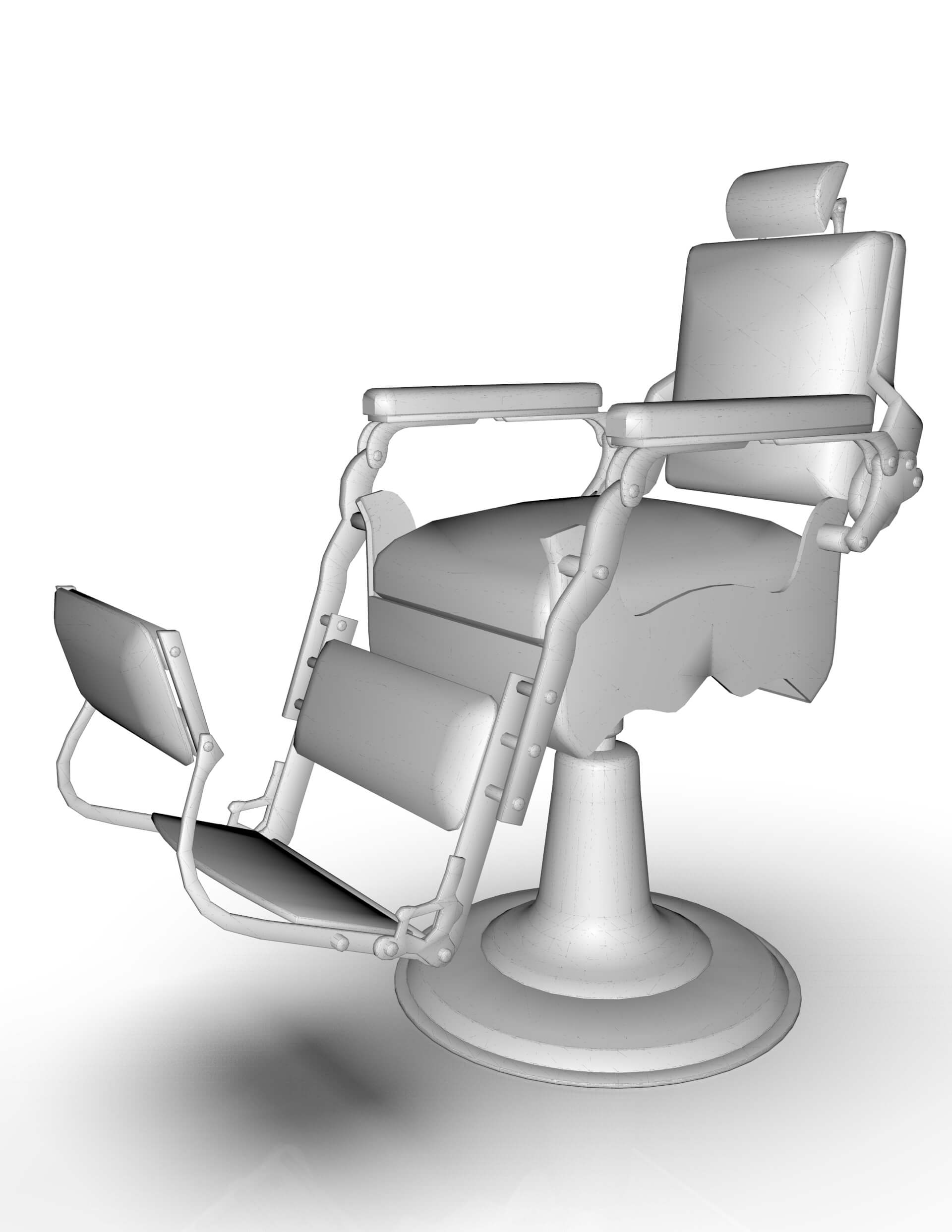 Barber Chair Low Poly 3D Model by Arq_Lugo