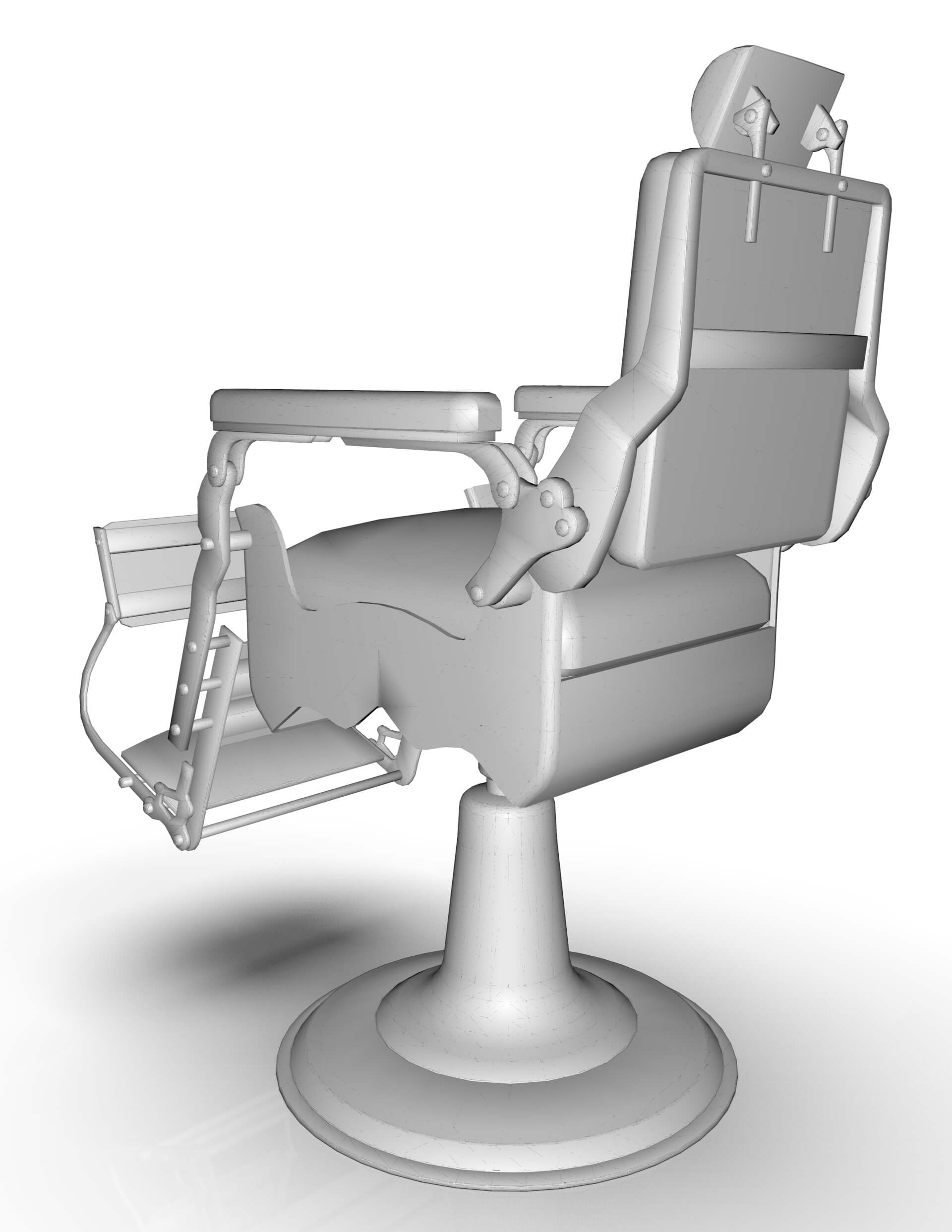Barber Chair Low Poly 3D Model by Arq_Lugo