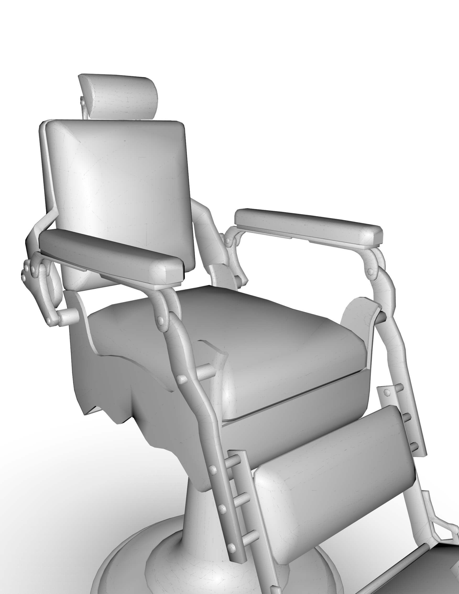 Barber Chair Low Poly 3D Model by Arq_Lugo