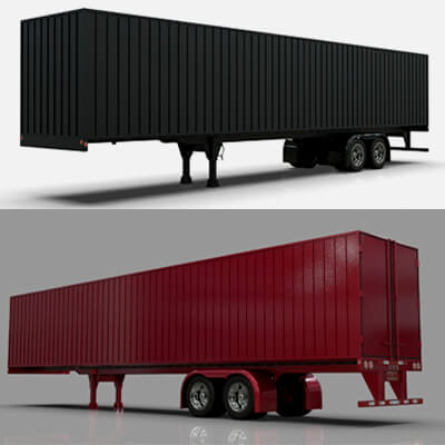 Box Trailer for Semi Truck 3D Model by Arq_Lugo
