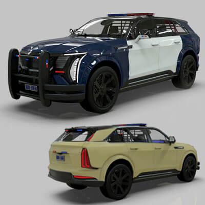 Cadillac Escalade IQ 2024 Police Interceptor - 3D Model by Arq_Lugo