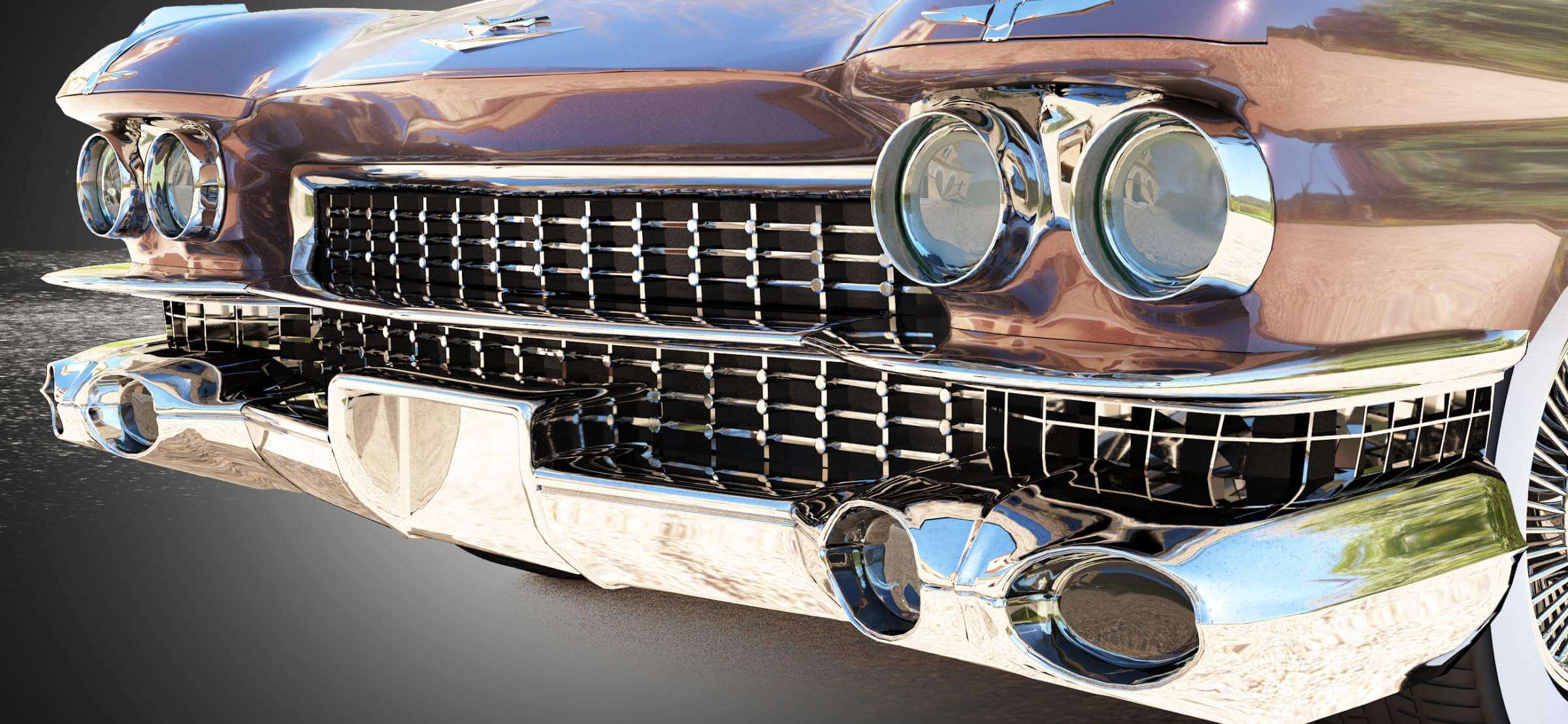 1959 Cadillac Eldorado Front Grille - 3D Model by Arq_Lugo