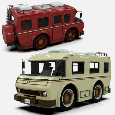 Cartoon Motorhome Low Poly 3D Model by Arq_Lugo
