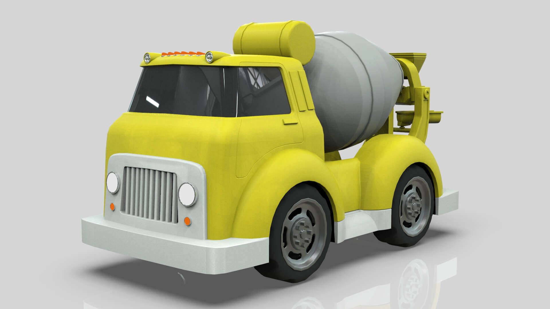 Cement Mixer Truck Cartoon Vehicle - 3D Model by Arq_Lugo