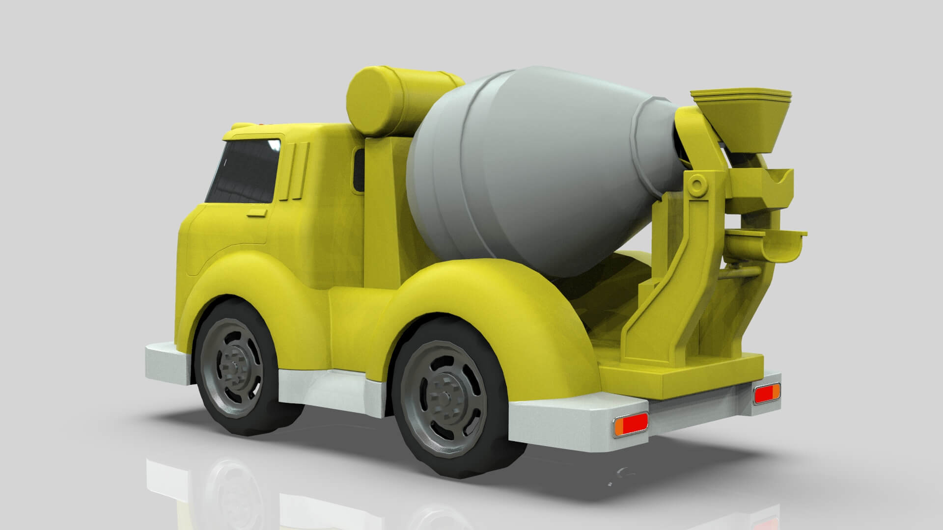 Cement Mixer Truck Cartoon Vehicle - 3D Model by Arq_Lugo