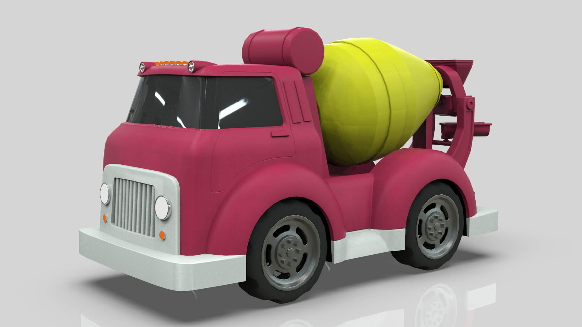 Cement Mixer Truck Cartoon Vehicle - 3D Model by Arq_Lugo