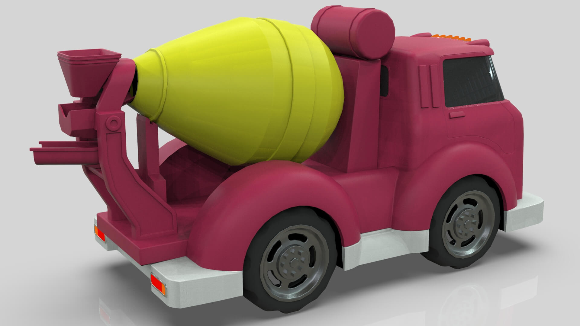 Cement Mixer Truck Cartoon Vehicle - 3D Model by Arq_Lugo
