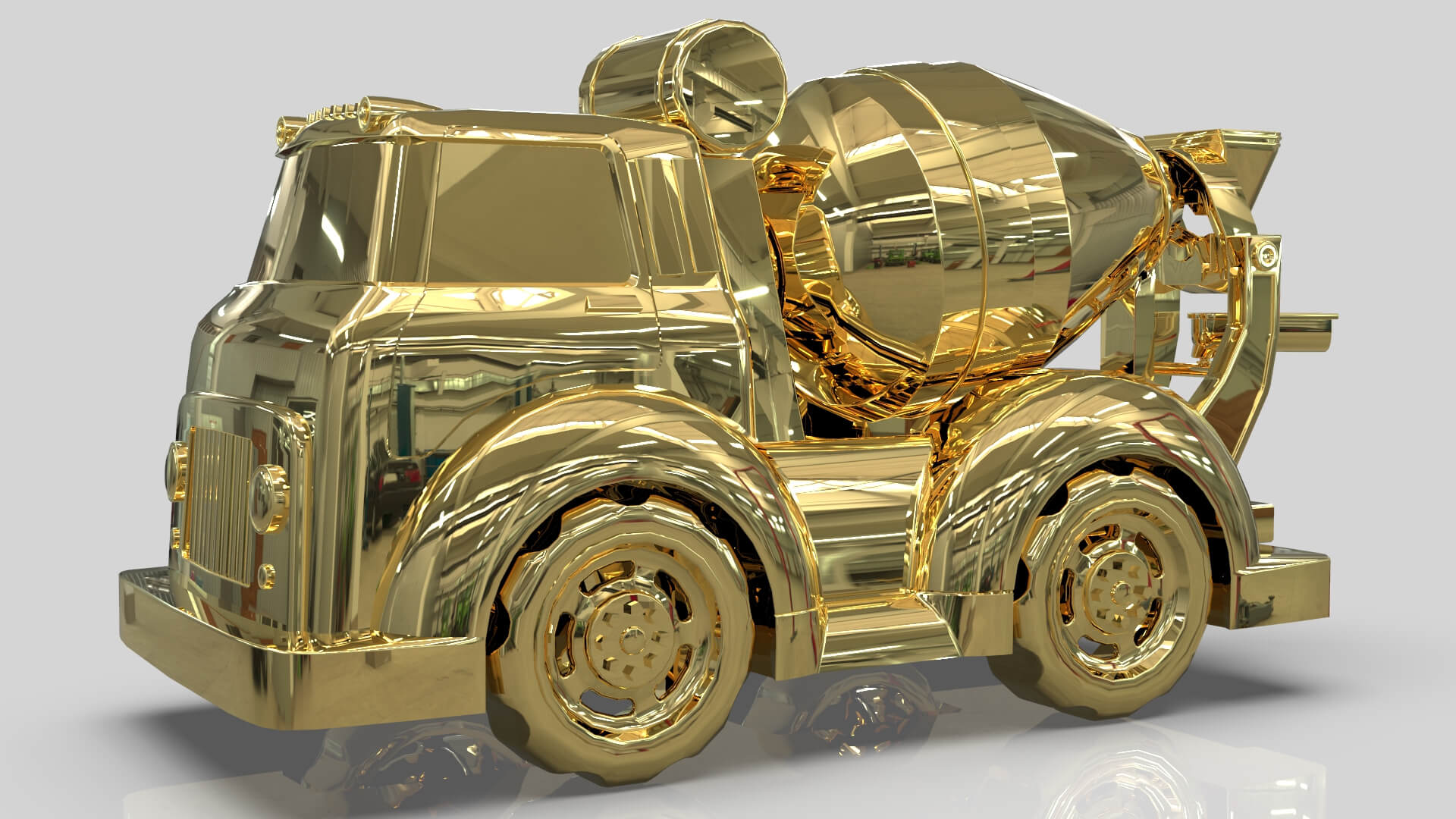 Cement Mixer Truck Cartoon Vehicle - 3D Model by Arq_Lugo