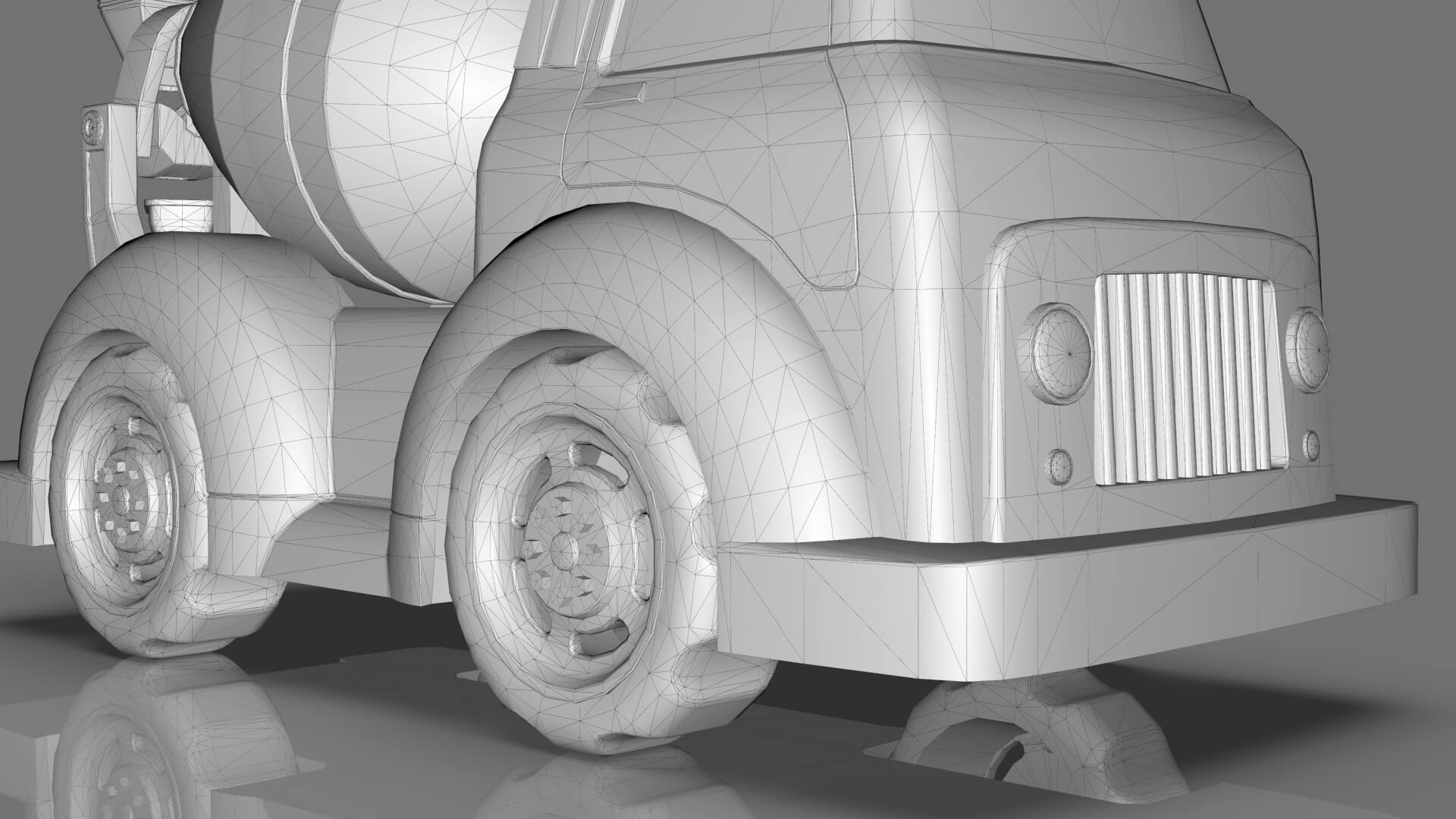 Cement Mixer Truck Cartoon Vehicle - 3D Model by Arq_Lugo