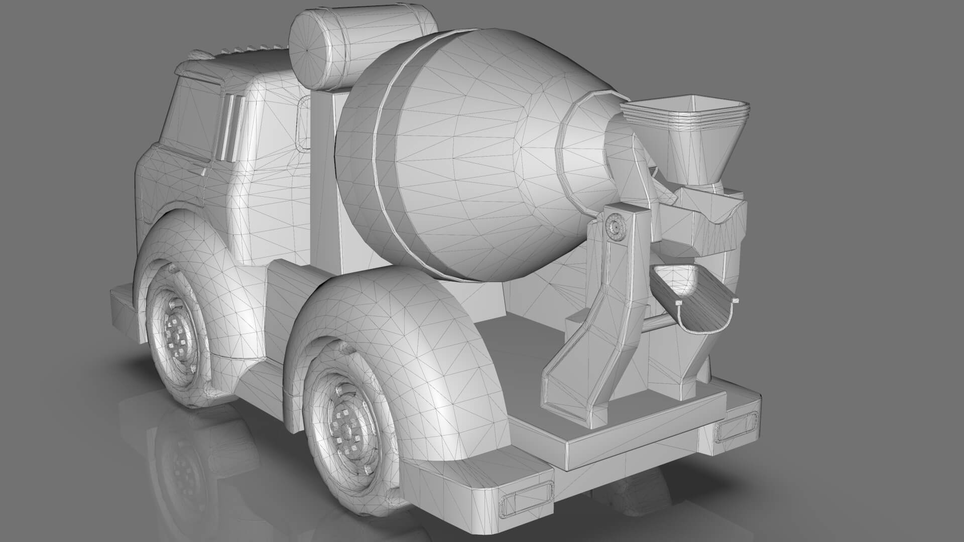 Cement Mixer Truck Cartoon Vehicle - 3D Model by Arq_Lugo
