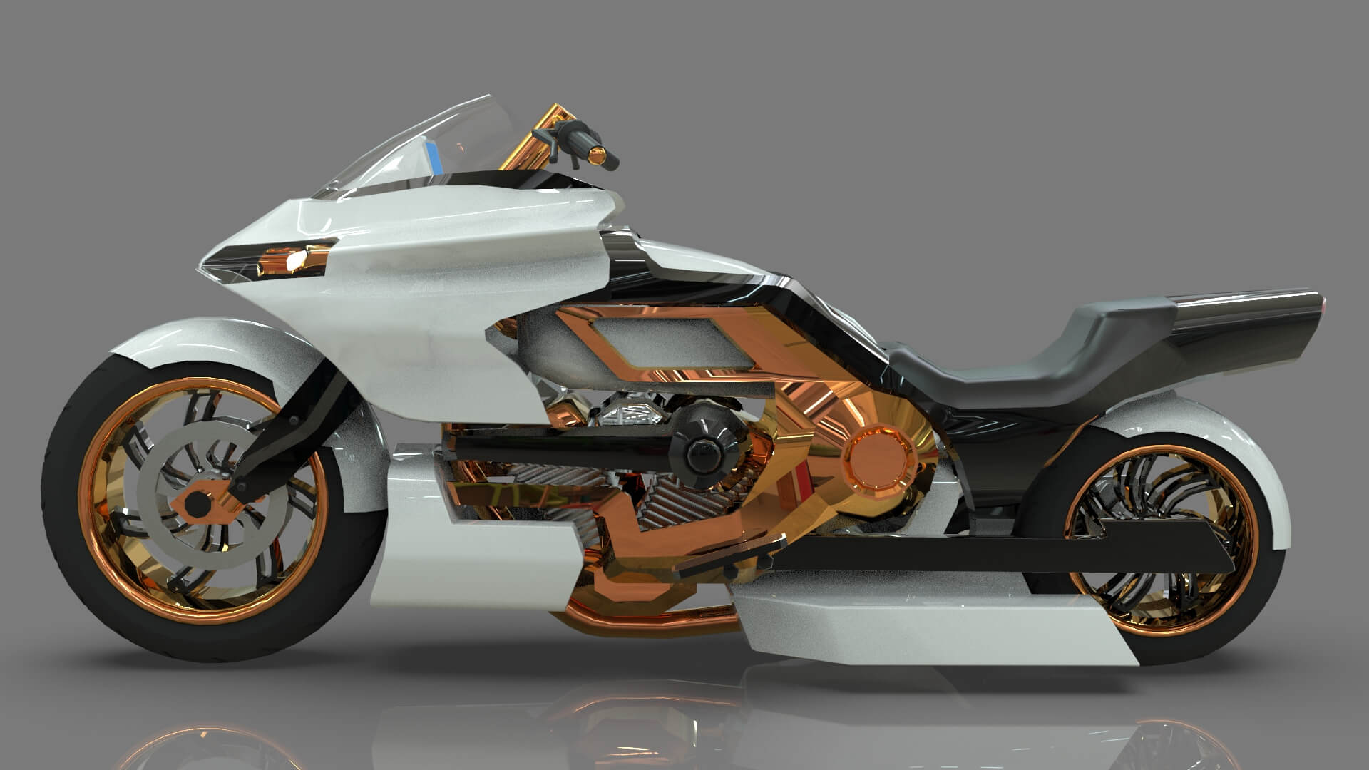 Conceptual Motorcycle Low Poly 3D Model by Arq_Lugo