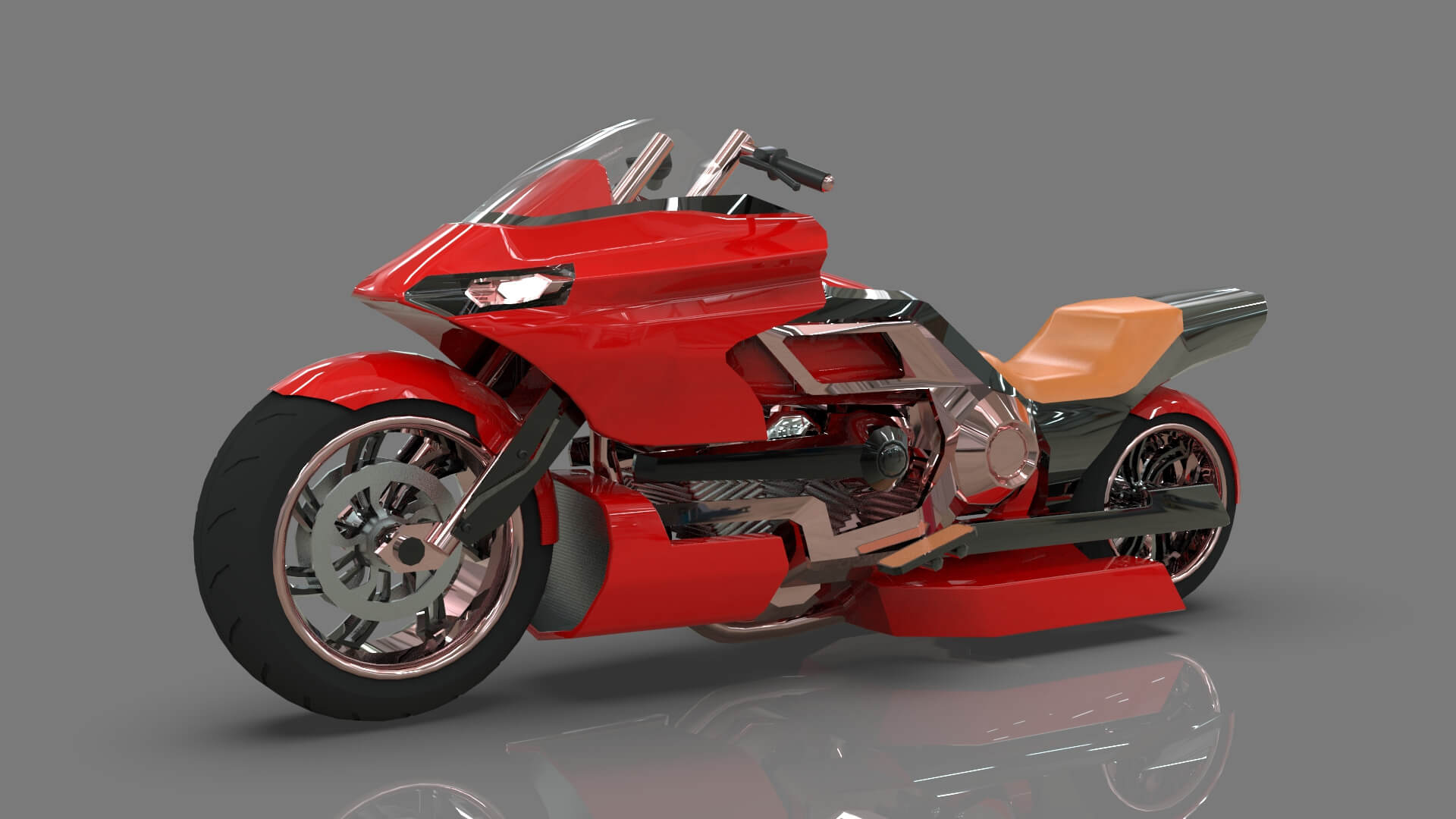 Conceptual Motorcycle Low Poly 3D Model by Arq_Lugo