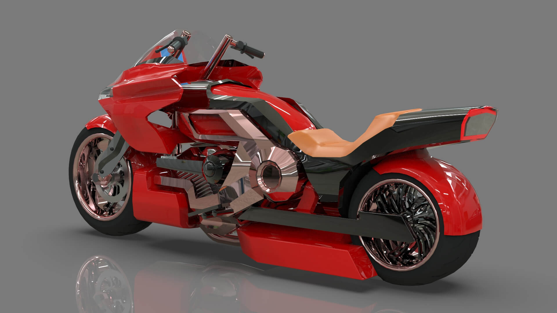Conceptual Motorcycle Low Poly 3D Model by Arq_Lugo