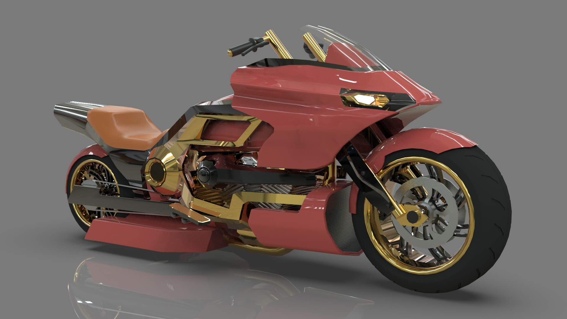 Conceptual Motorcycle Low Poly 3D Model by Arq_Lugo