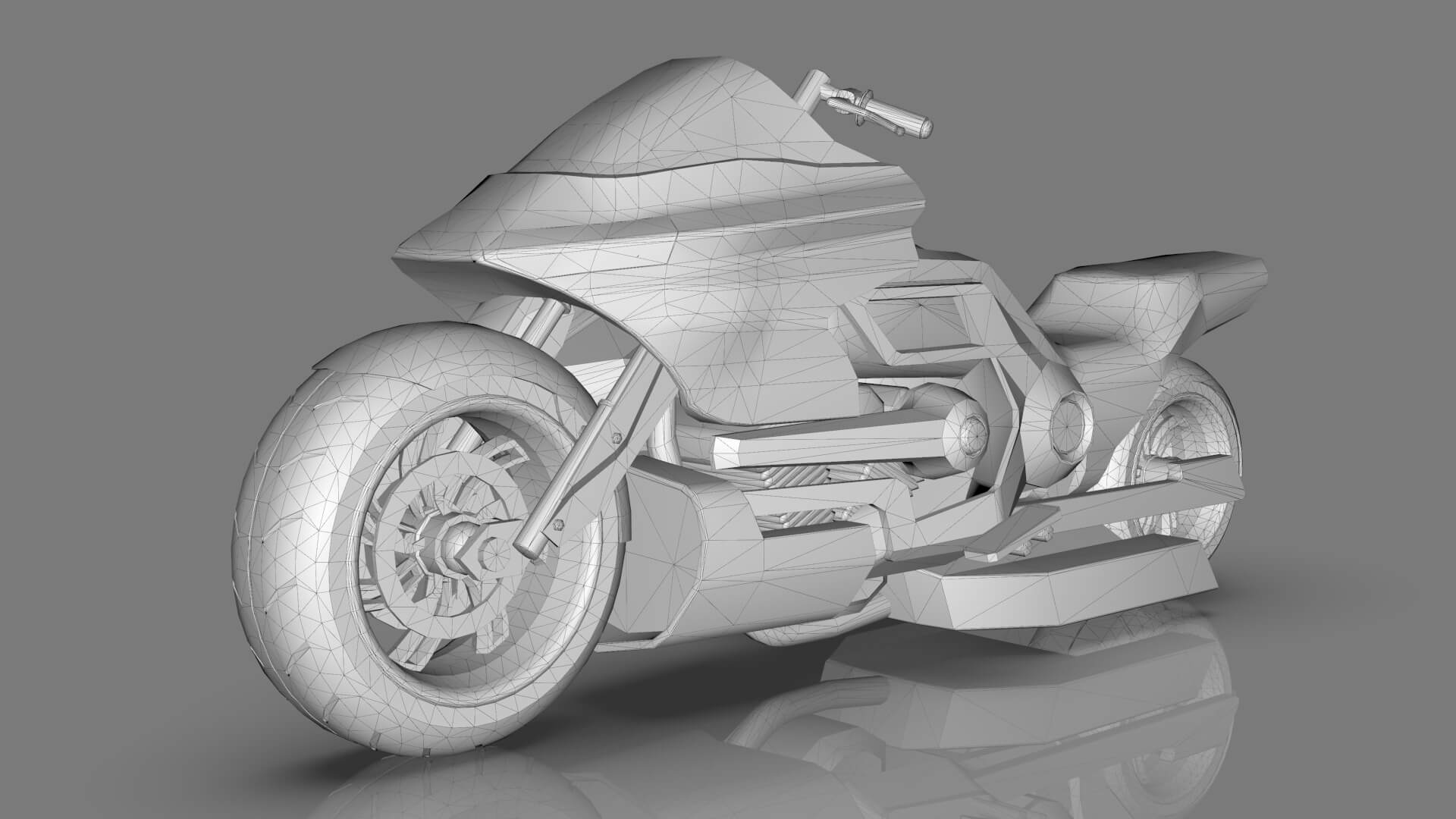 Conceptual Motorcycle Low Poly 3D Model by Arq_Lugo