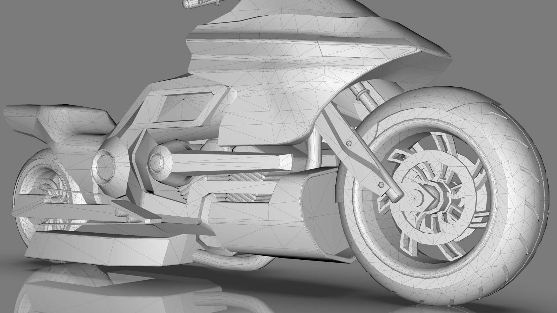 Conceptual Motorcycle Low Poly 3D Model by Arq_Lugo